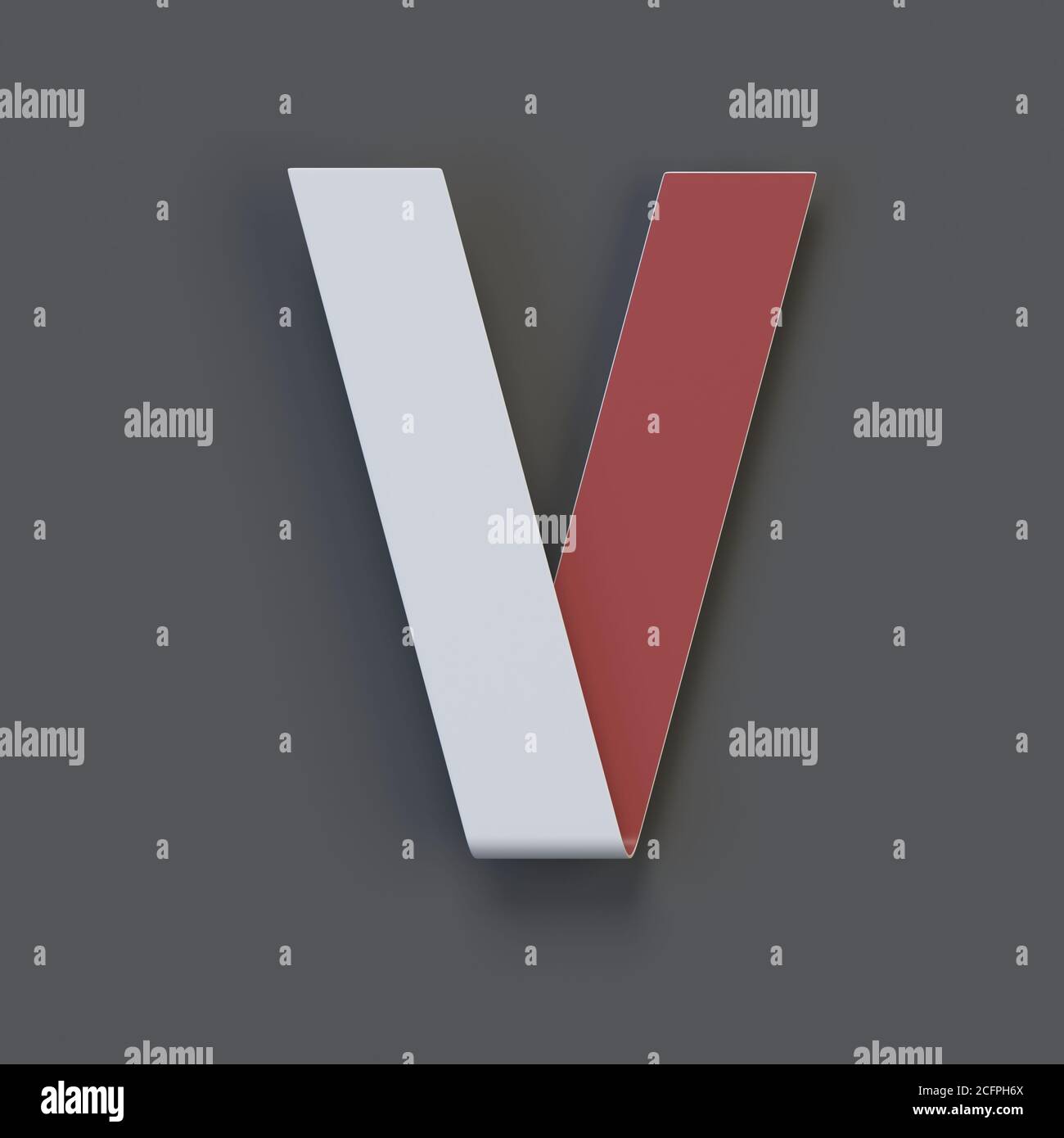 Origami paper font, folded ribbon font 3d rendering, letter V Stock Photo - Alamy