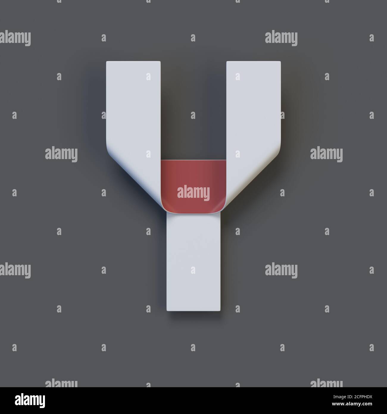 Origami paper font, folded ribbon font 3d rendering, letter Y Stock Photo - Alamy
