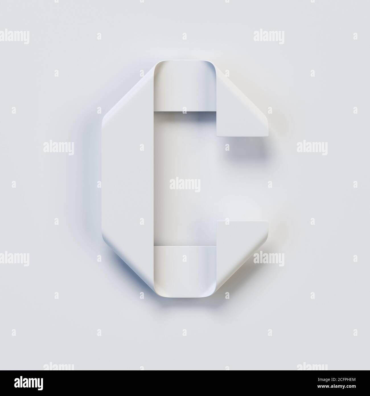 Origami paper font, folded ribbon font 3d rendering, letter C Stock Photo - Alamy