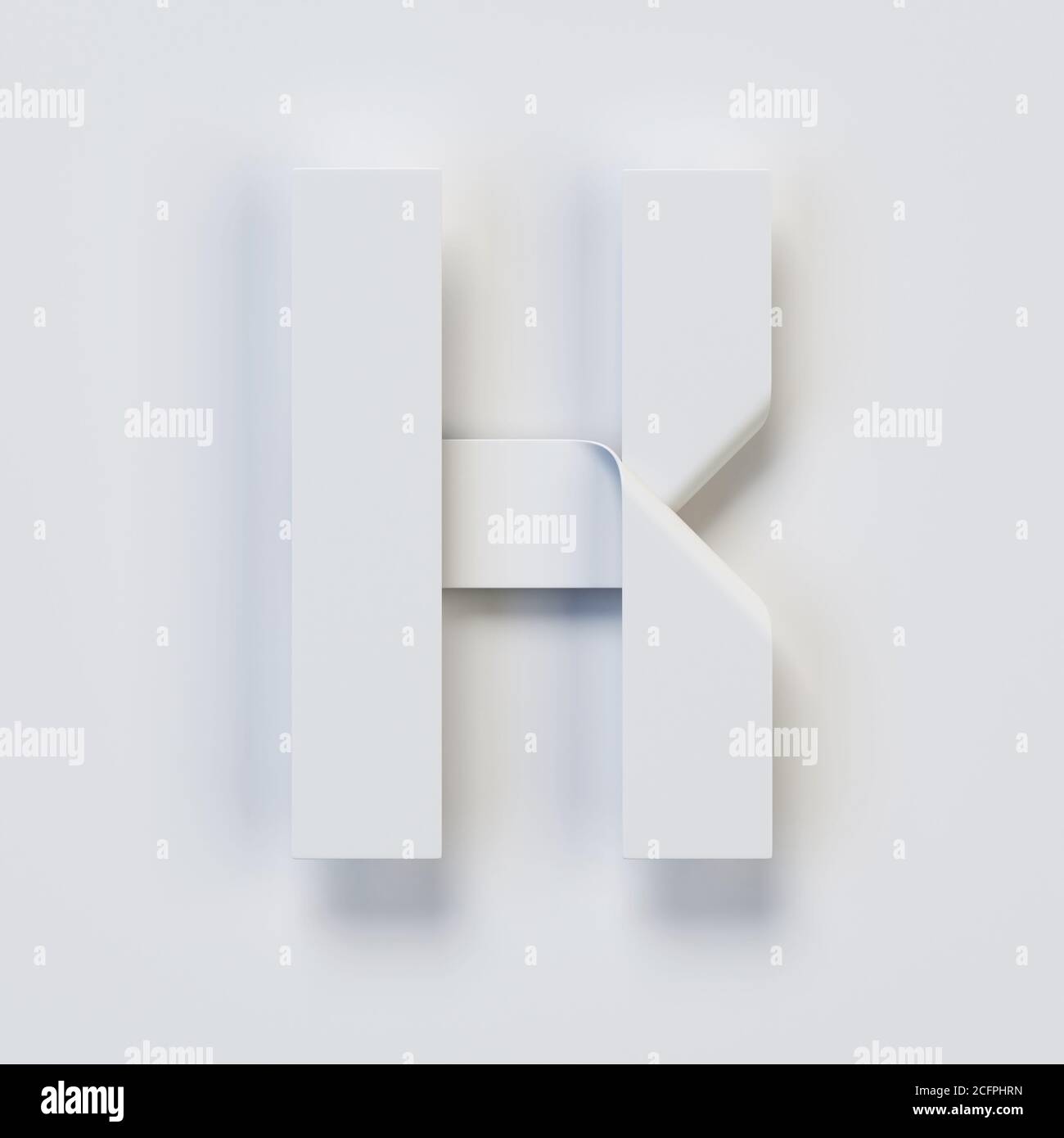 Origami paper font, folded ribbon font 3d rendering, letter K Stock ...