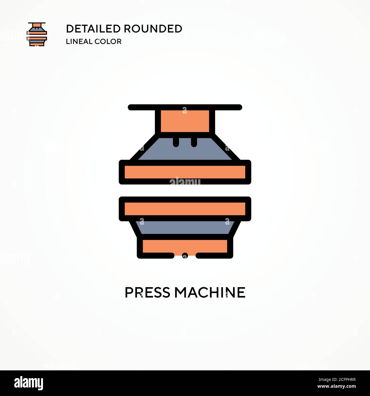 Press machine vector icon. Modern vector illustration concepts. Easy to ...