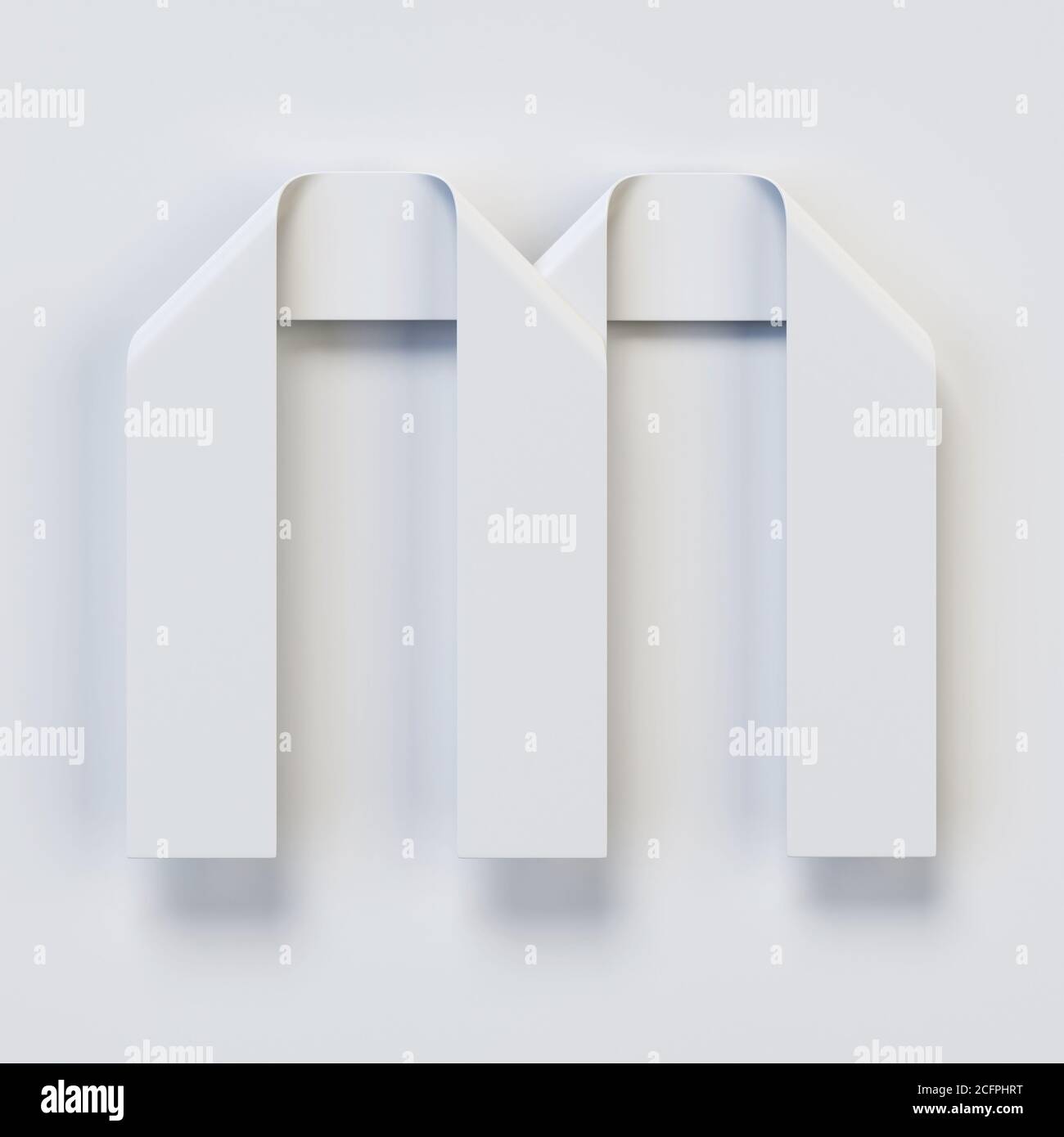 Origami paper font, folded ribbon font 3d rendering, letter M Stock Photo - Alamy