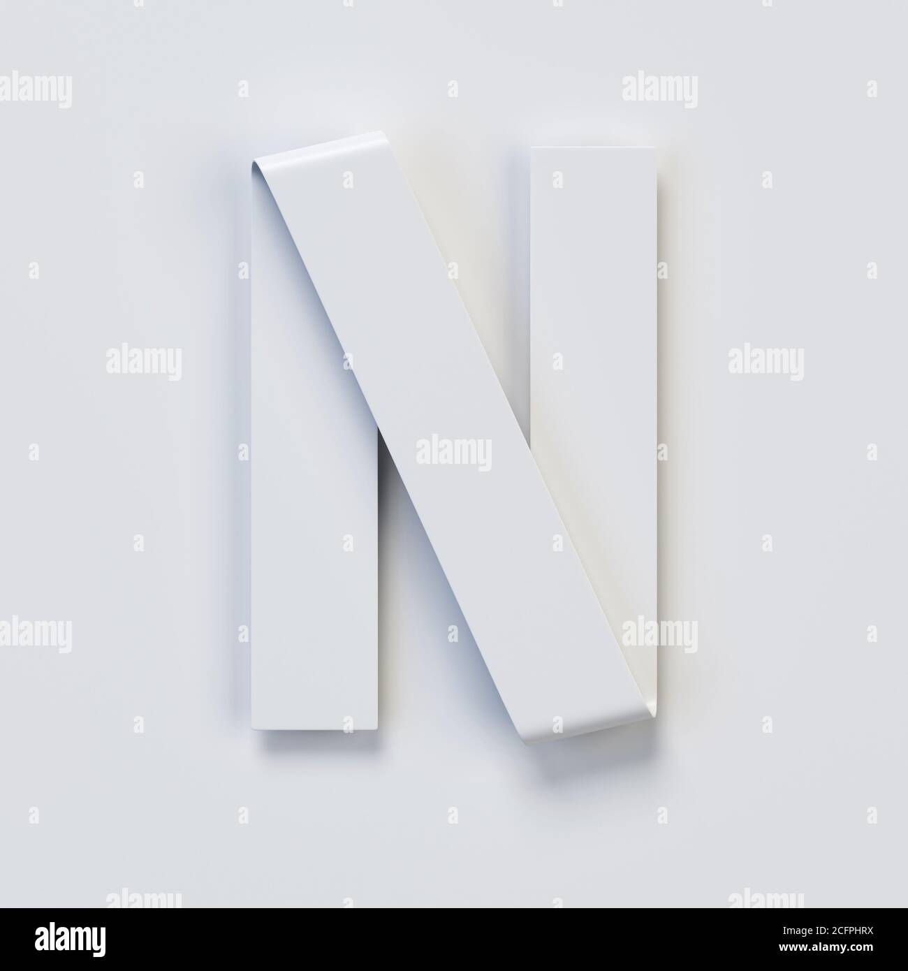 Origami paper font, folded ribbon font 3d rendering, letter N Stock Photo - Alamy