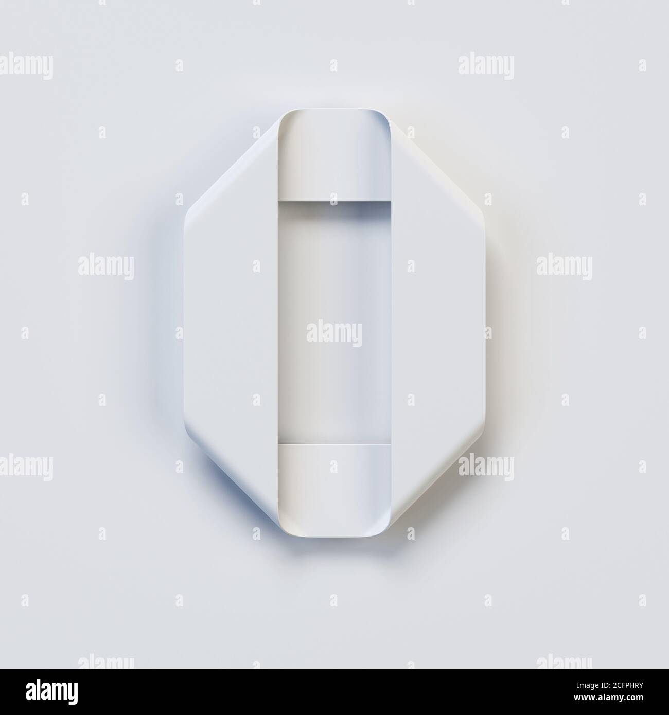 Origami paper font, folded ribbon font 3d rendering, letter O Stock ...