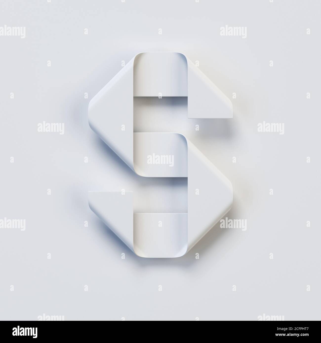 Origami paper font, folded ribbon font 3d rendering, letter S Stock Photo - Alamy