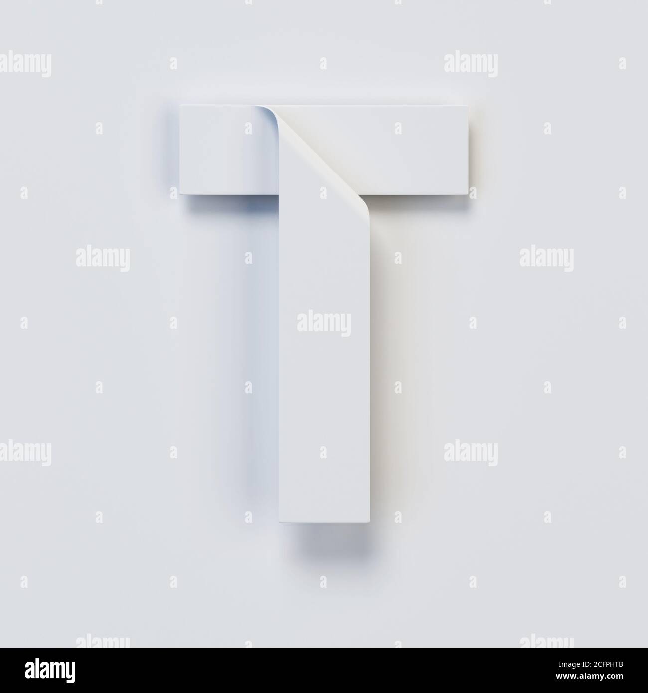 Origami paper font, folded ribbon font 3d rendering, letter T Stock ...