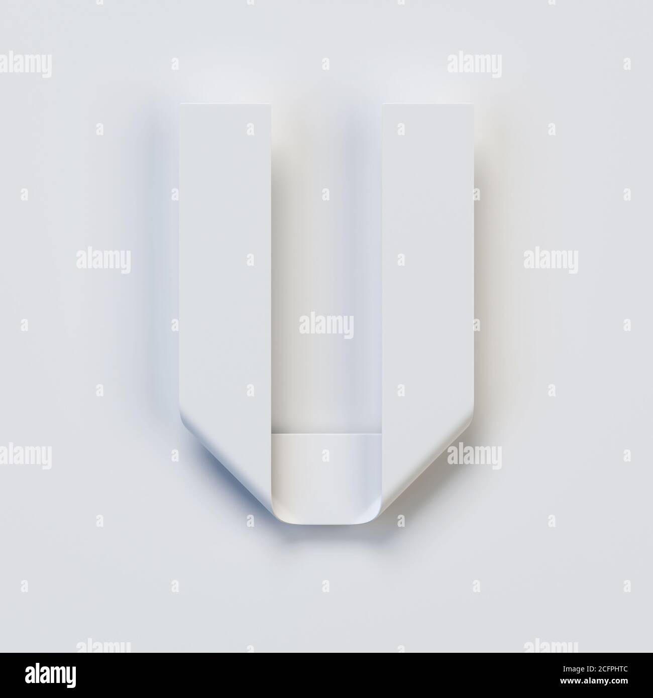 Origami paper font, folded ribbon font 3d rendering, letter U Stock Photo - Alamy