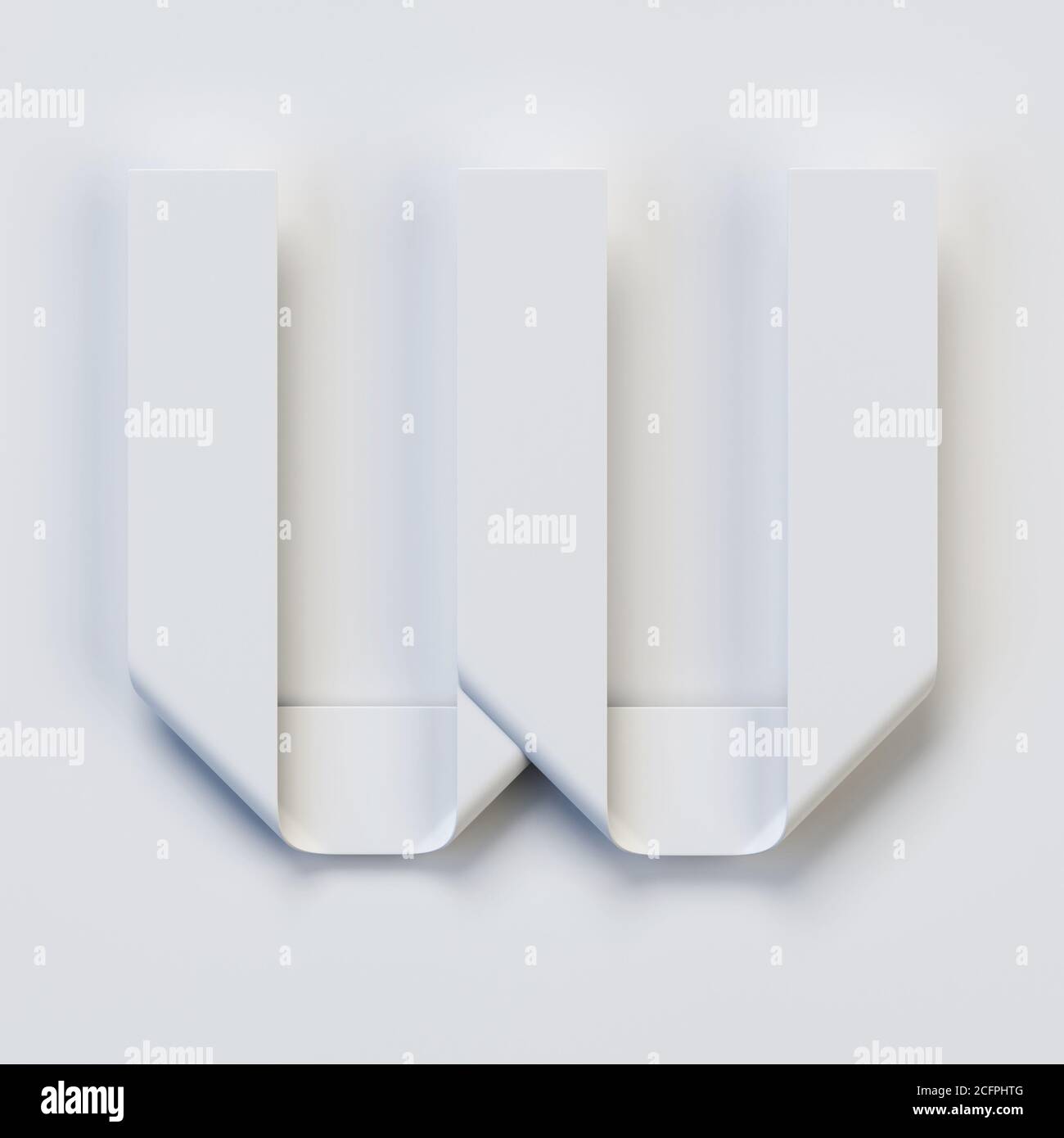 Origami paper font, folded ribbon font 3d rendering, letter W Stock Photo - Alamy
