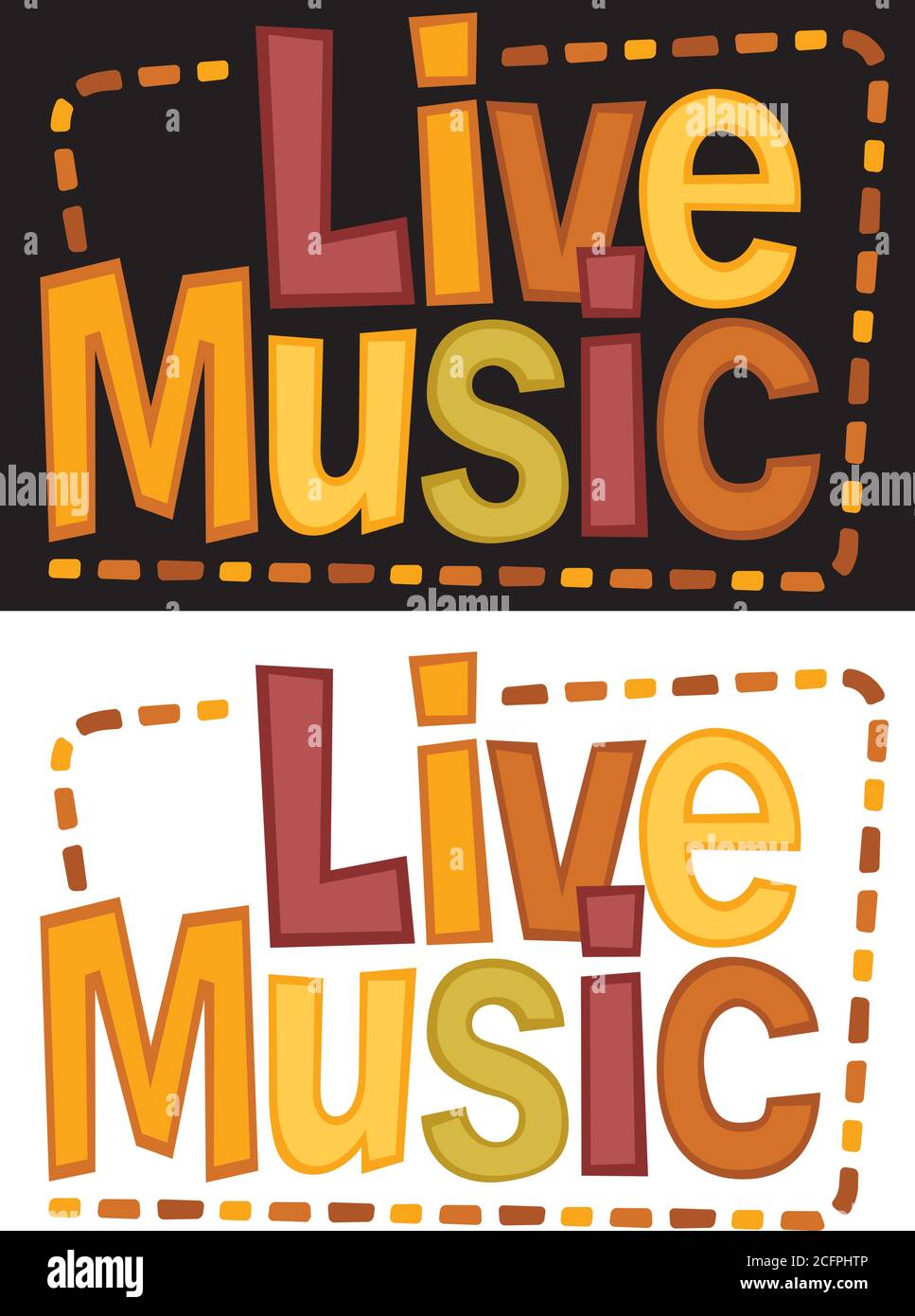 Retro style lettering phrase “Live Music”. Typography for a poster ...