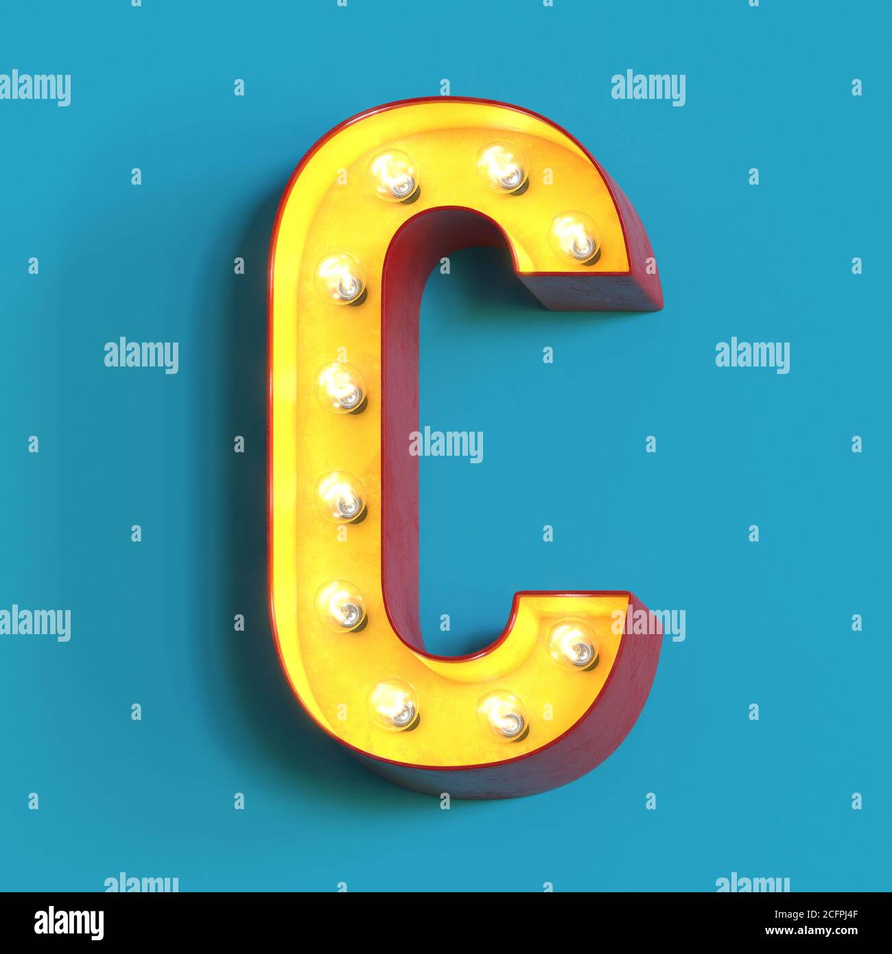 Light bulb glowing font, 3d alphabet character, 3d rendering, letter C Stock Photo - Alamy