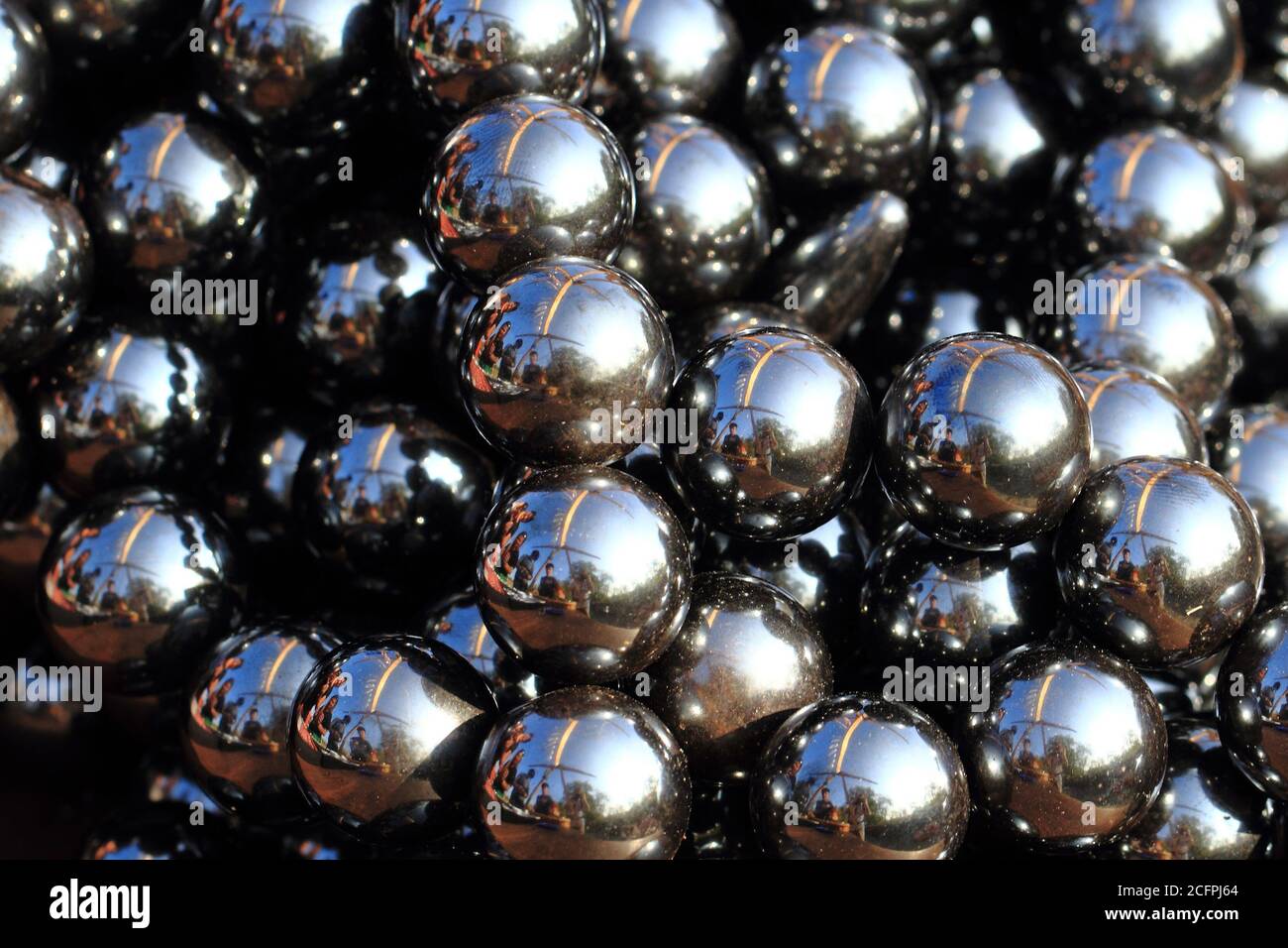 hematite mineral background (small shiny spheres texture Stock Photo ...