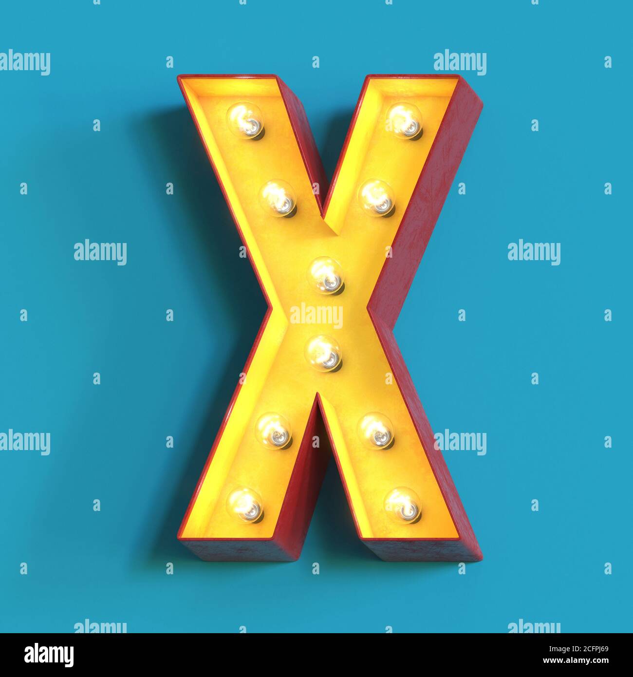 Light bulb glowing font, 3d alphabet character, 3d rendering, letter X Stock Photo - Alamy