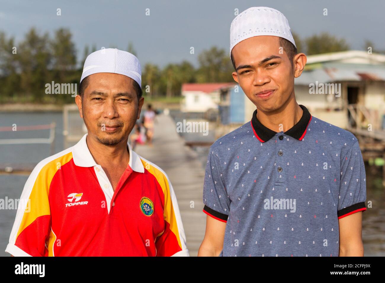 Kota Kinabalu / Malaysia - January 13, 2019: Portrait of two Muslim men ...