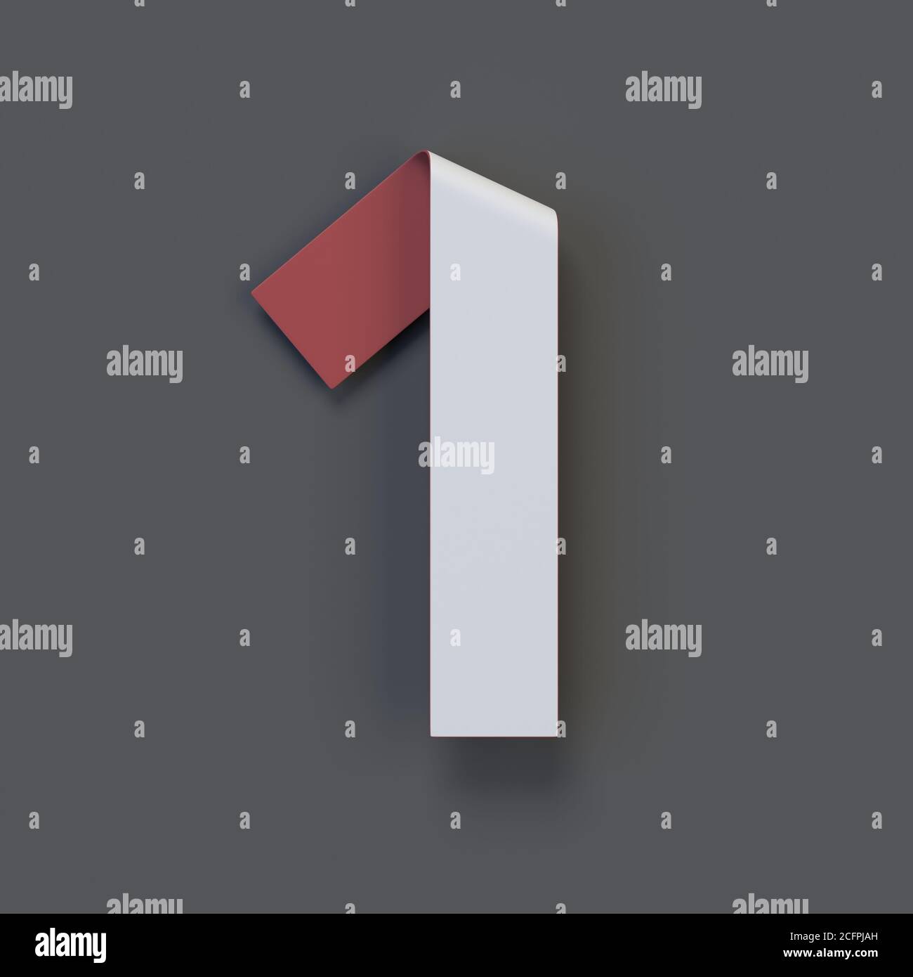 Origami paper font, folded ribbon font 3d rendering, number 1 Stock Photo - Alamy