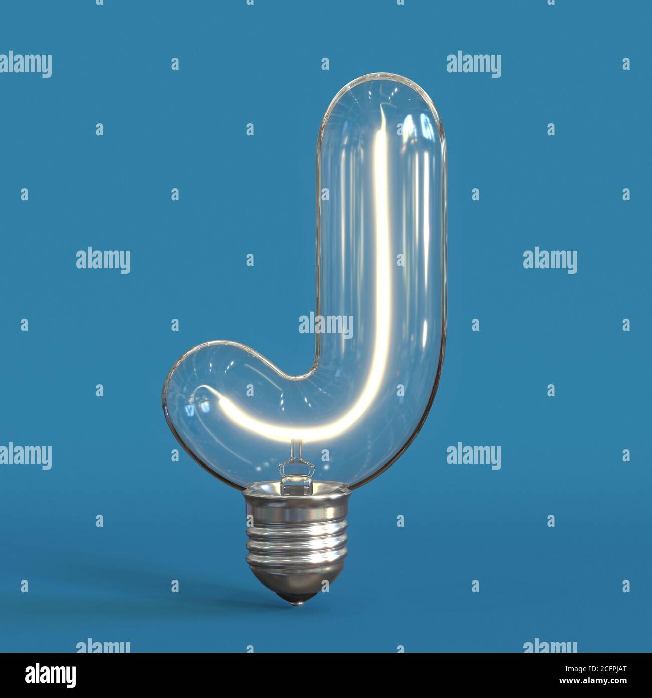 Light bulb 3d font 3d rendering letter J Stock Photo - Alamy