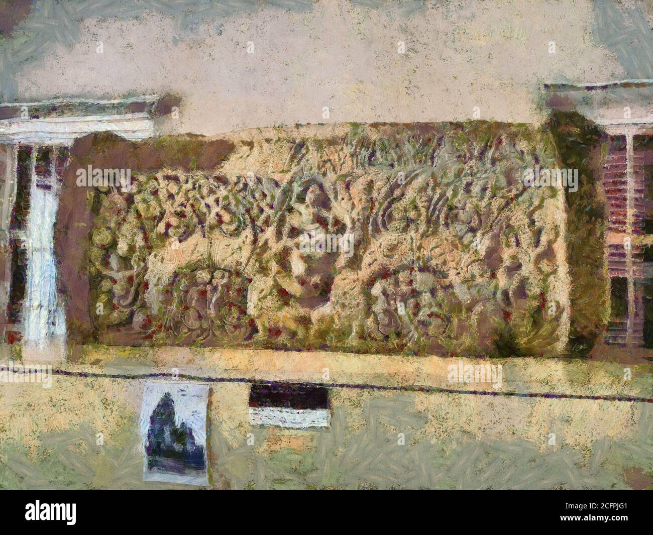 Antique objects, pottery, Buddha statues Illustrations creates an ...