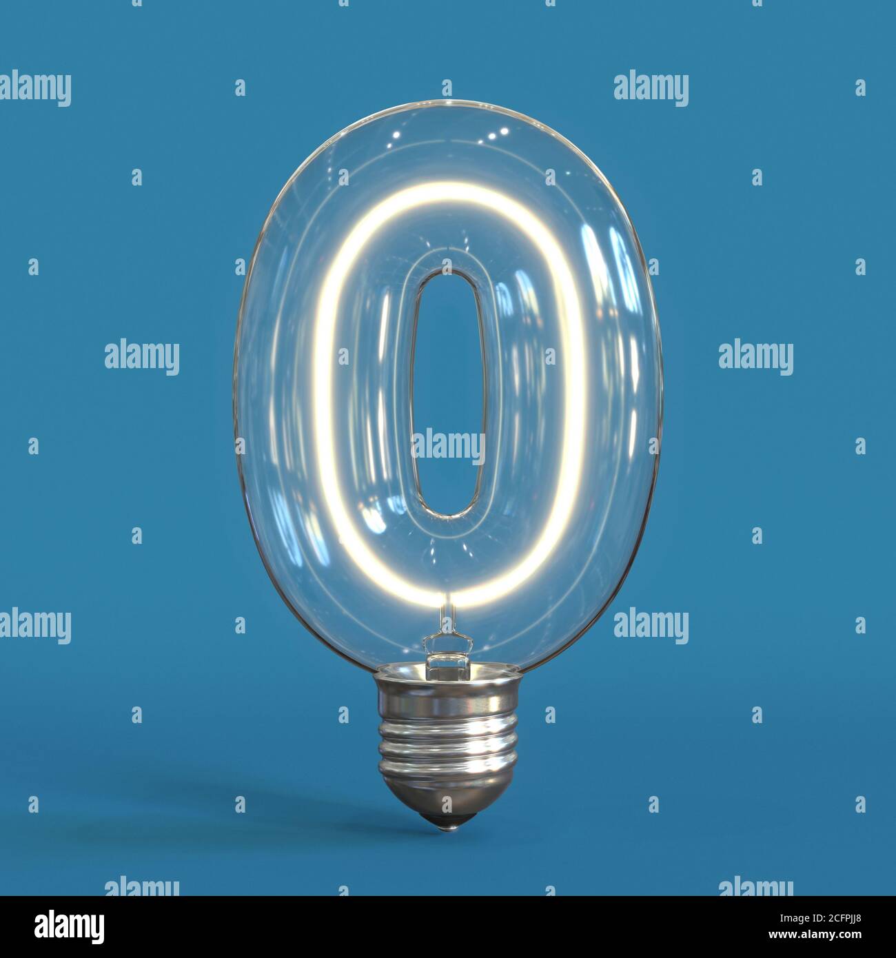 Light bulb 3d font 3d rendering number 0 Stock Photo - Alamy