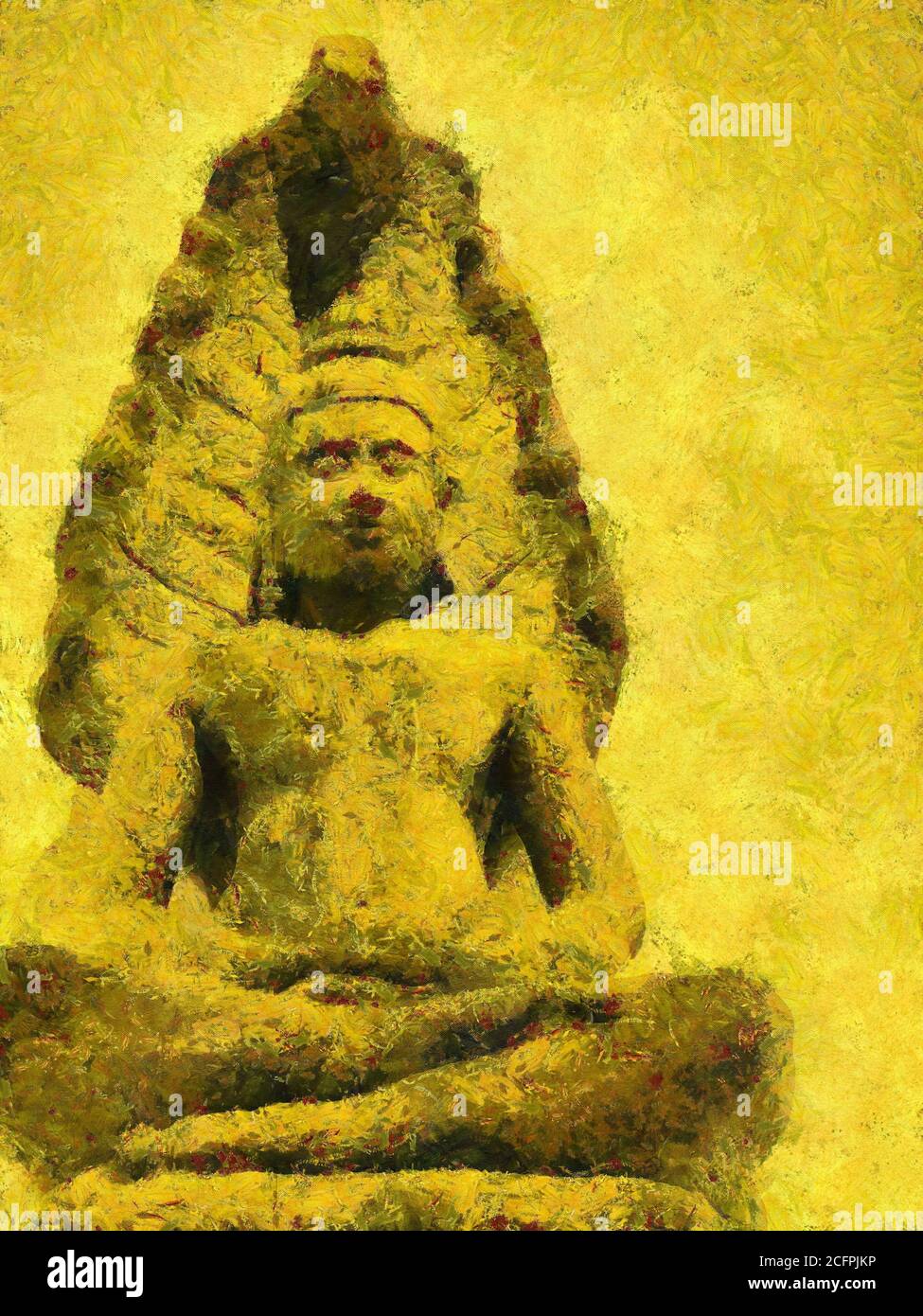 Antique objects, pottery, Buddha statues Illustrations creates an ...