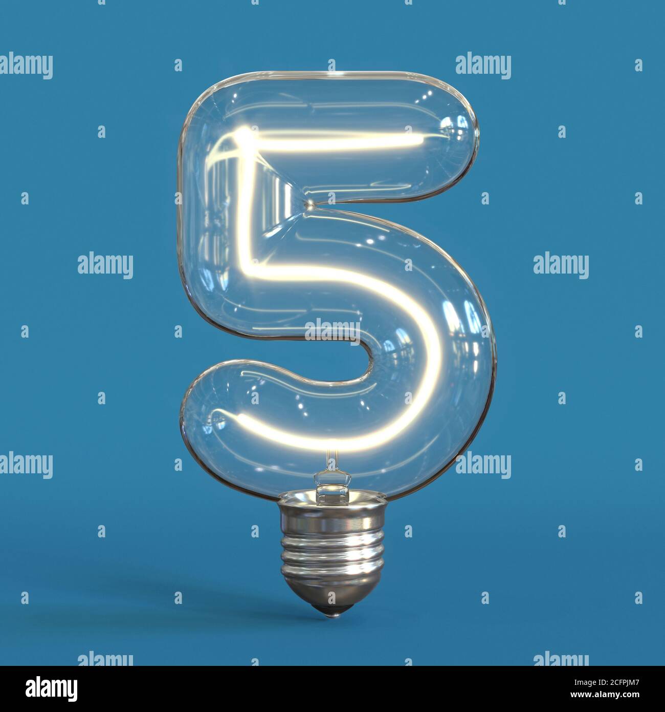 Light bulb 3d font 3d rendering number 5 Stock Photo - Alamy
