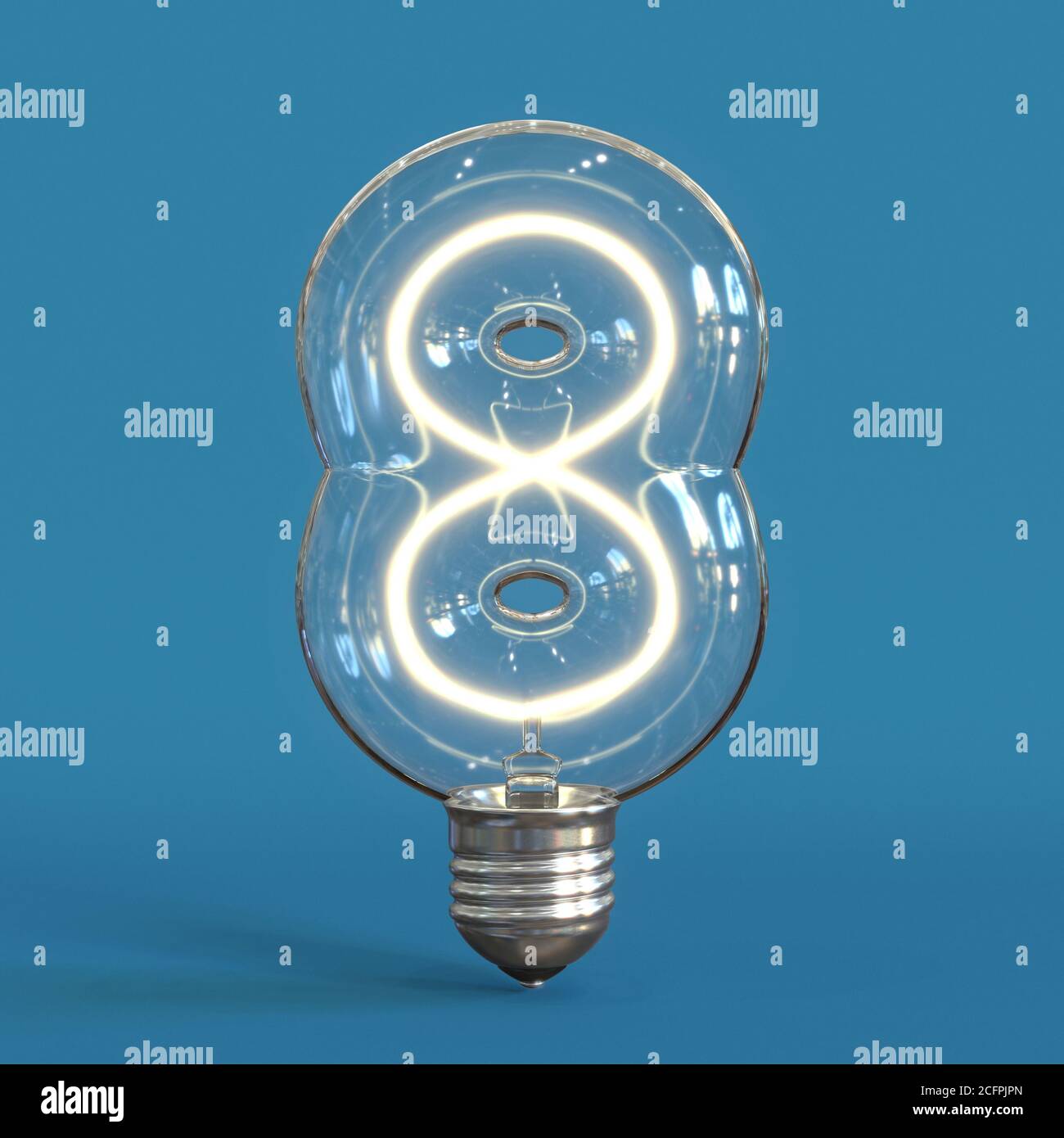 Light bulb 3d font 3d rendering number 8 Stock Photo - Alamy