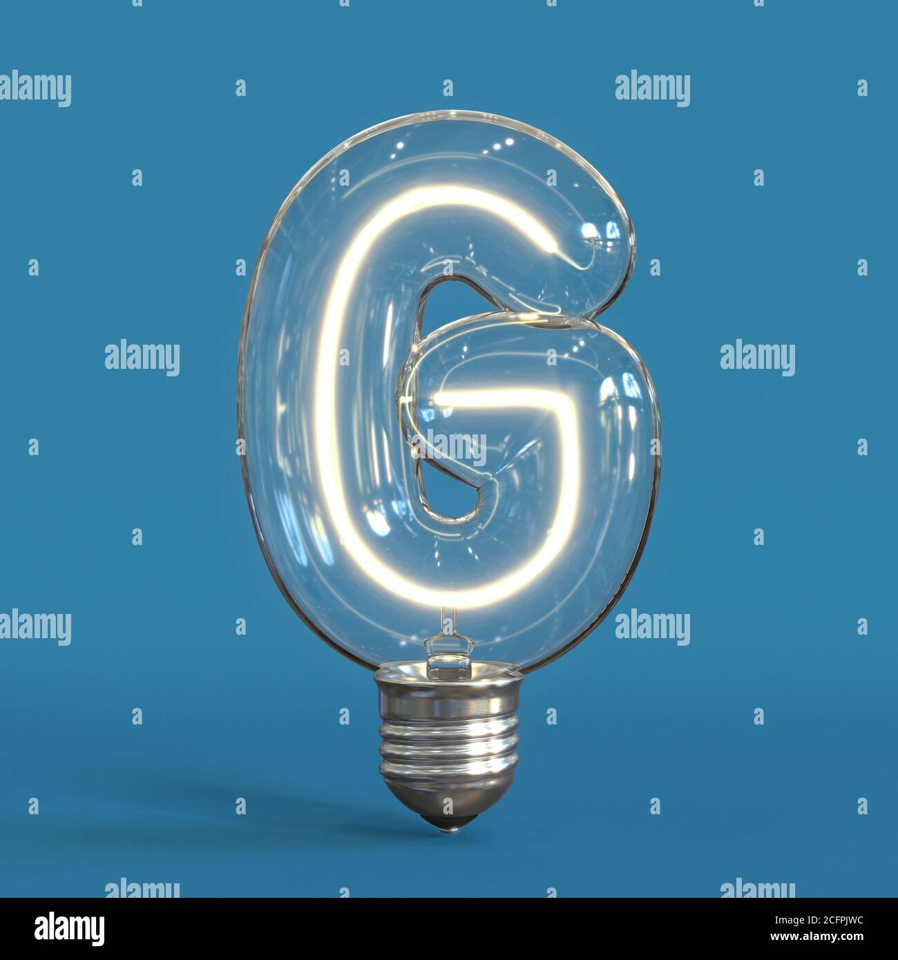 Light bulb 3d font 3d rendering letter G Stock Photo - Alamy