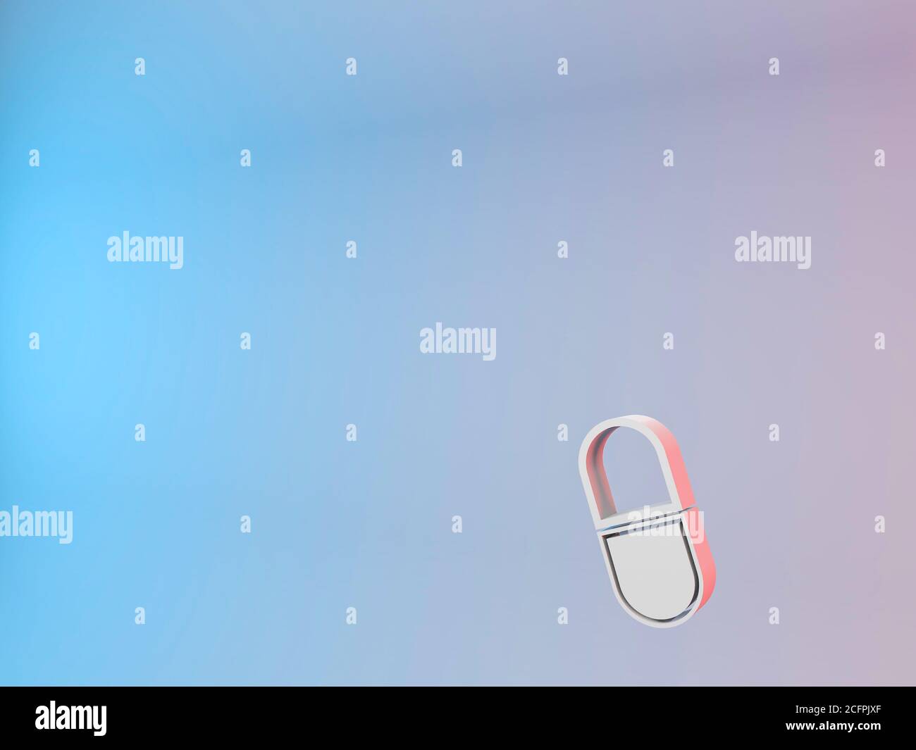 3D rendering of a medical pill form isolated on a gradient background ...