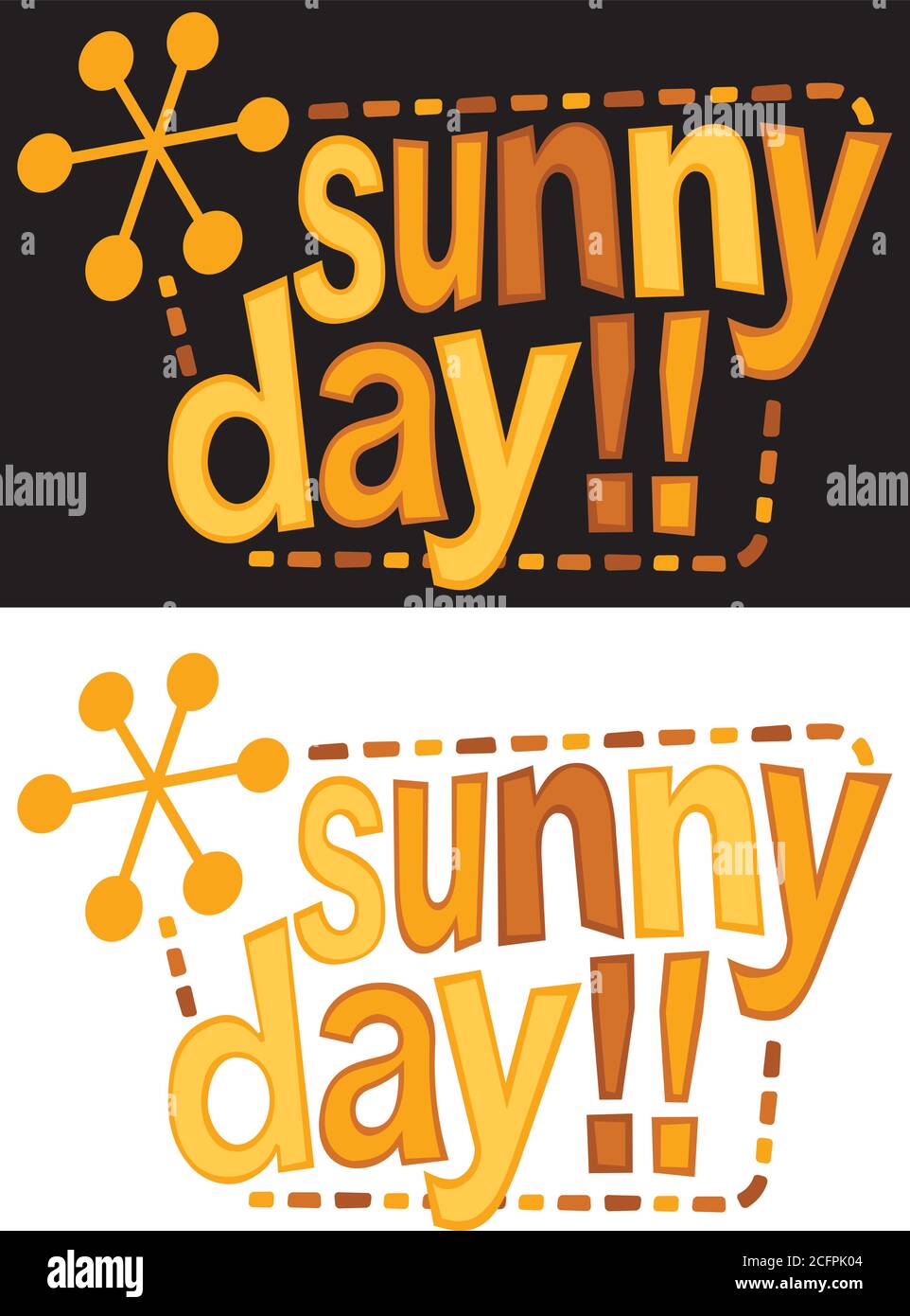 Retro style lettering phrase “Sunny day”. Typography for a poster ...