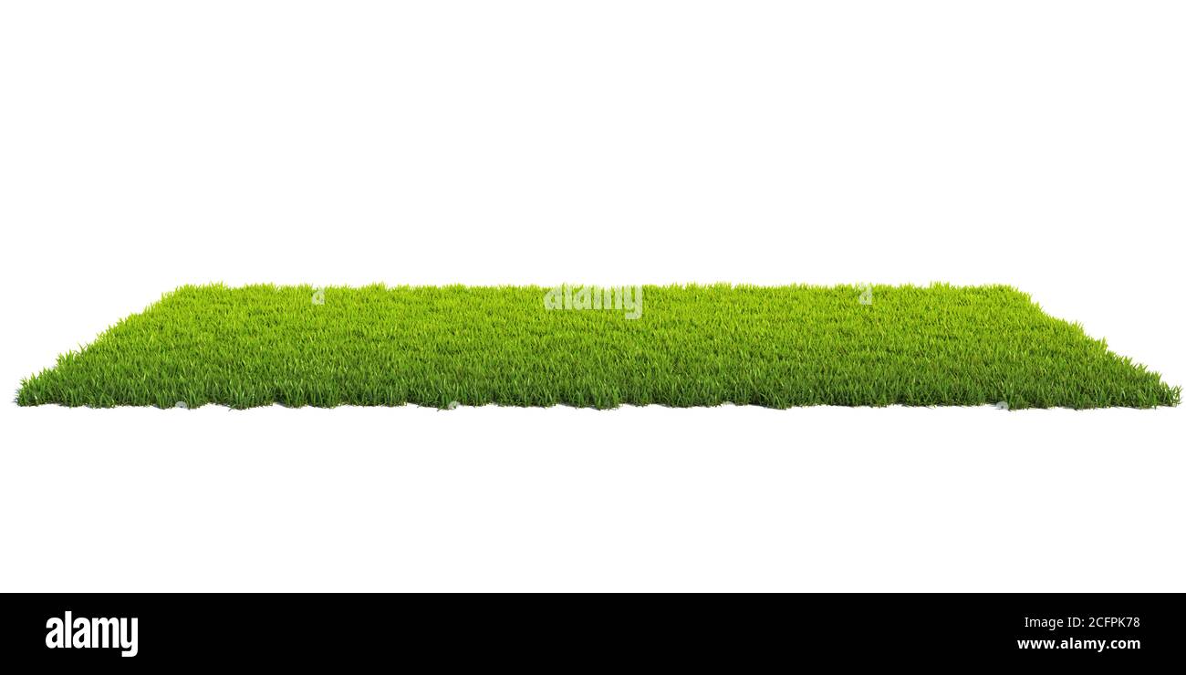 Small surface covered with grass, grass podium, lawn background 3d ...