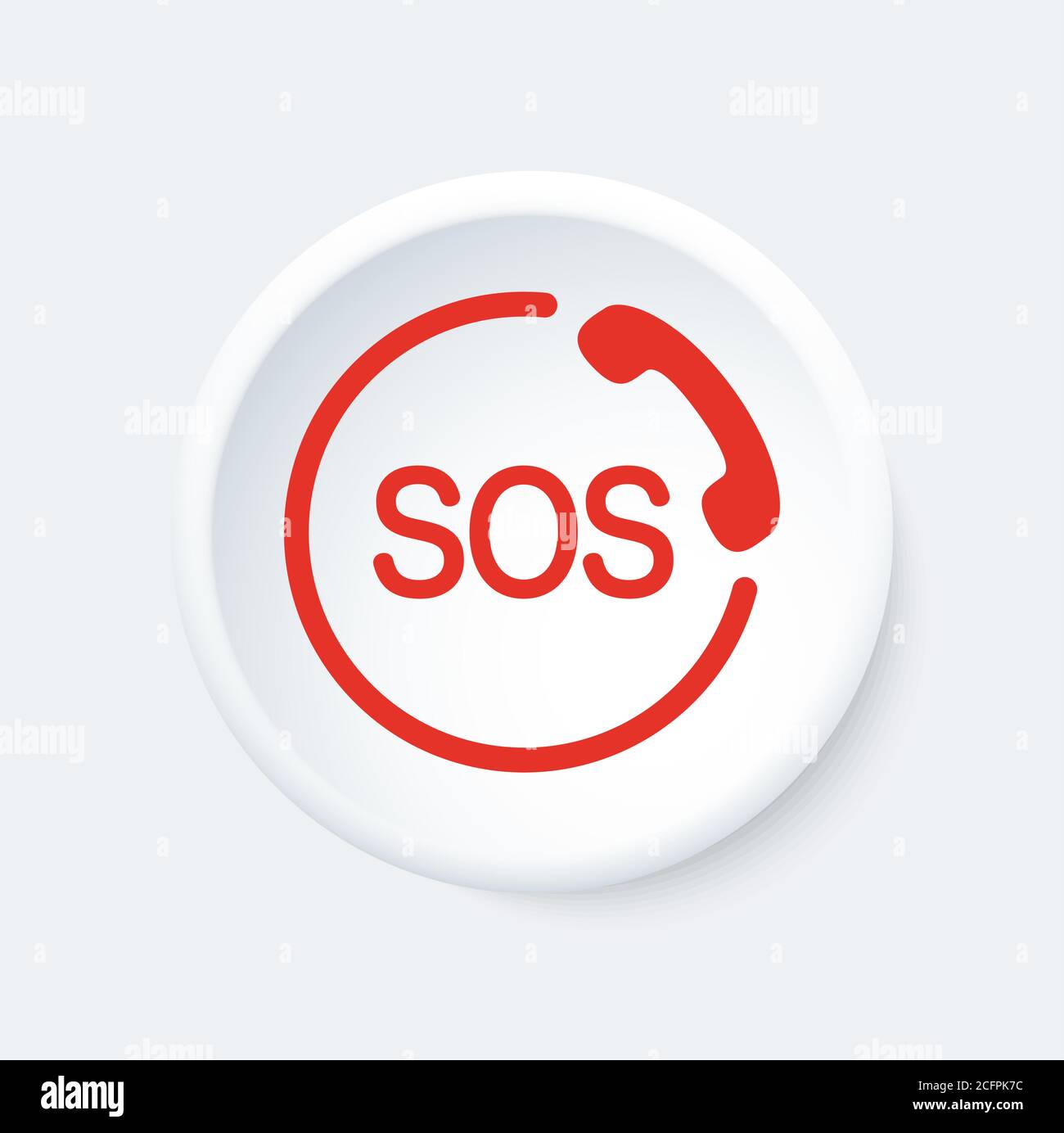 SOS button. Emergency phone icon. Black sing on white background Stock ...