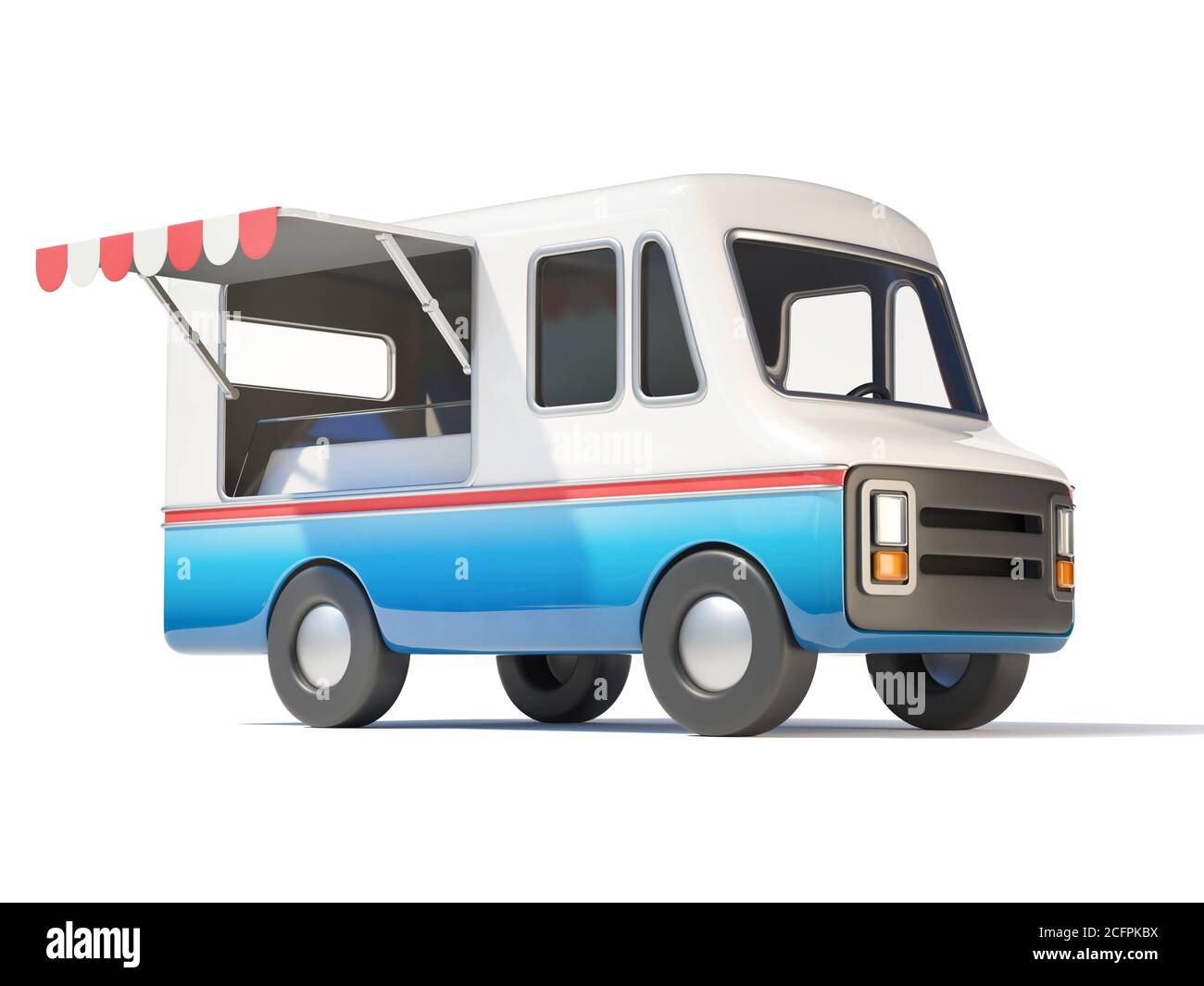 Food truck, street food, mobile fast food 3d rendering Stock Photo - Alamy