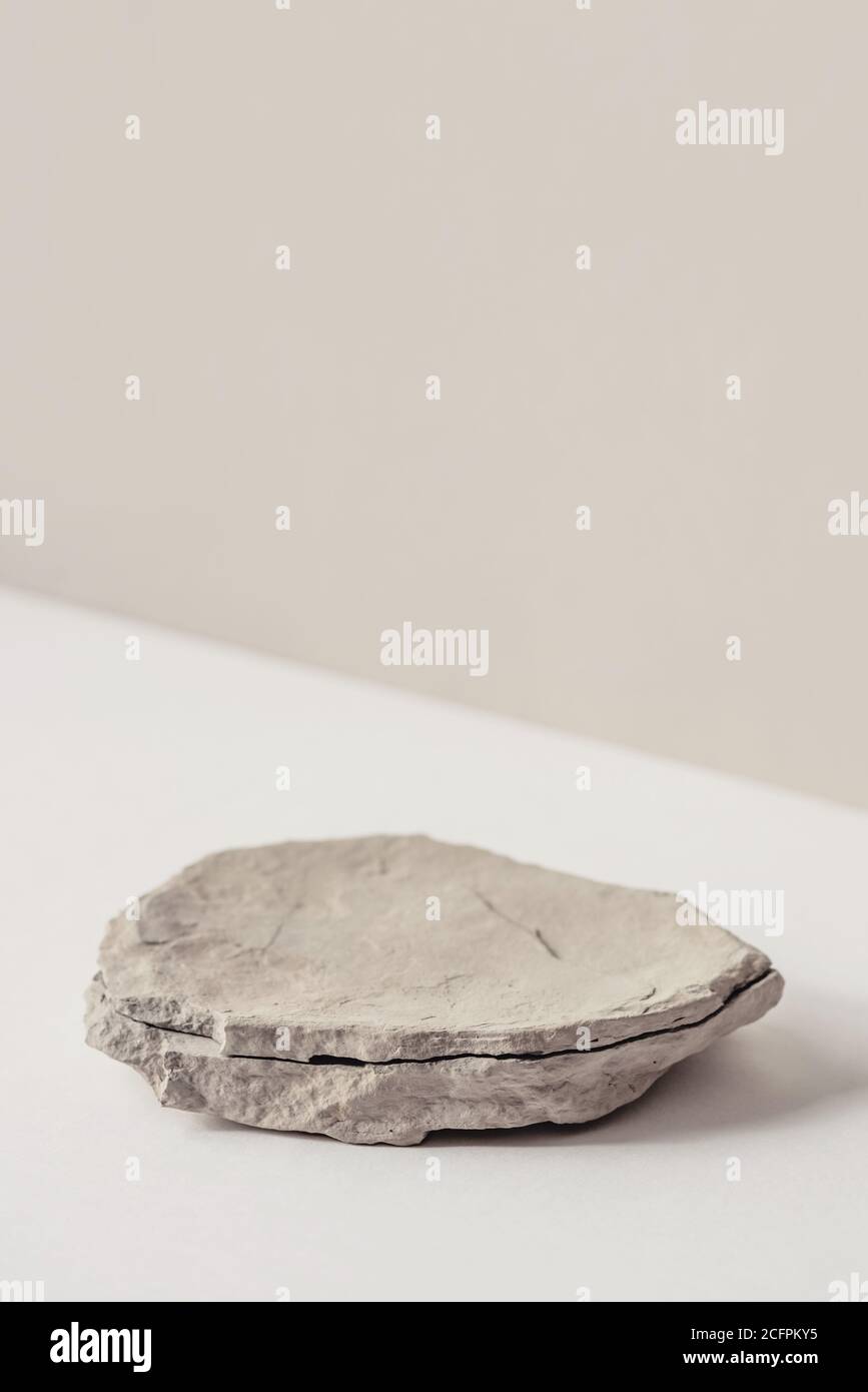 Background for cosmetic products of natural gray color Stock Photo - Alamy