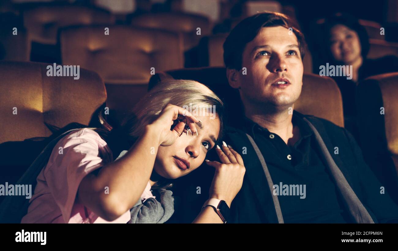 Couple crying cinema hi-res stock photography and images - Alamy