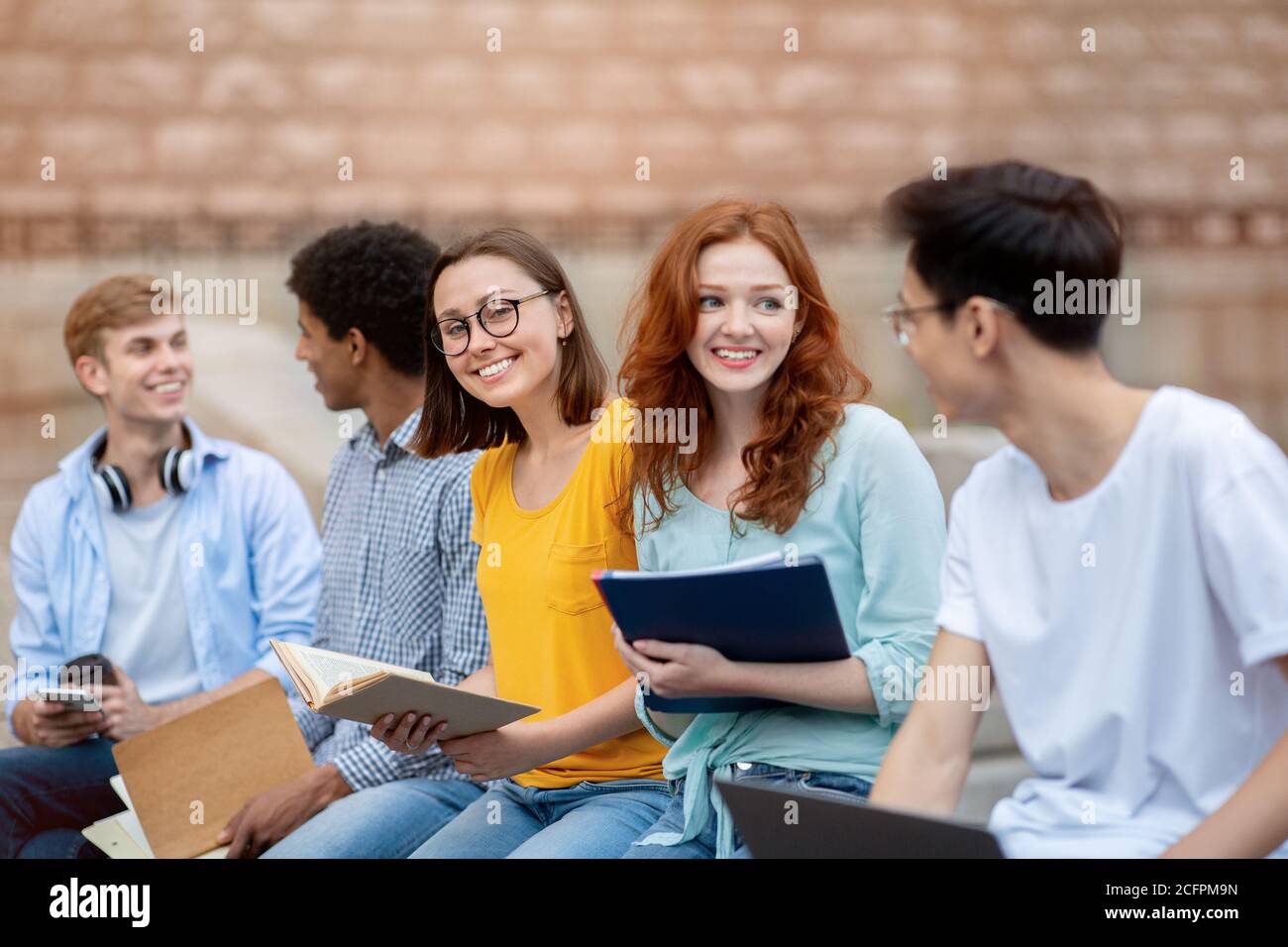 Students learning outside High Resolution Stock Photography and Images ...