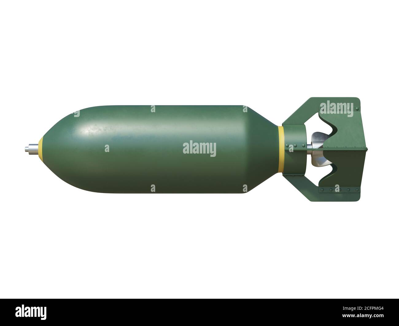 Aerial bomb isolated on white background 3d rendering Stock Photo - Alamy