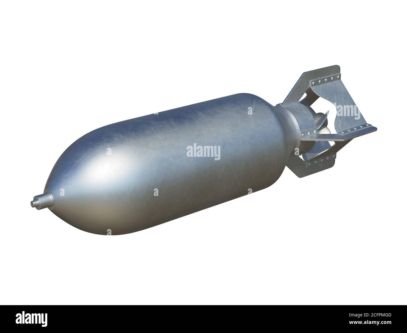 Aerial bomb isolated on white background 3d rendering Stock Photo - Alamy