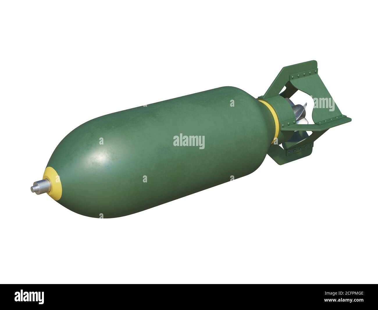 Aerial bomb isolated on white background 3d rendering Stock Photo - Alamy