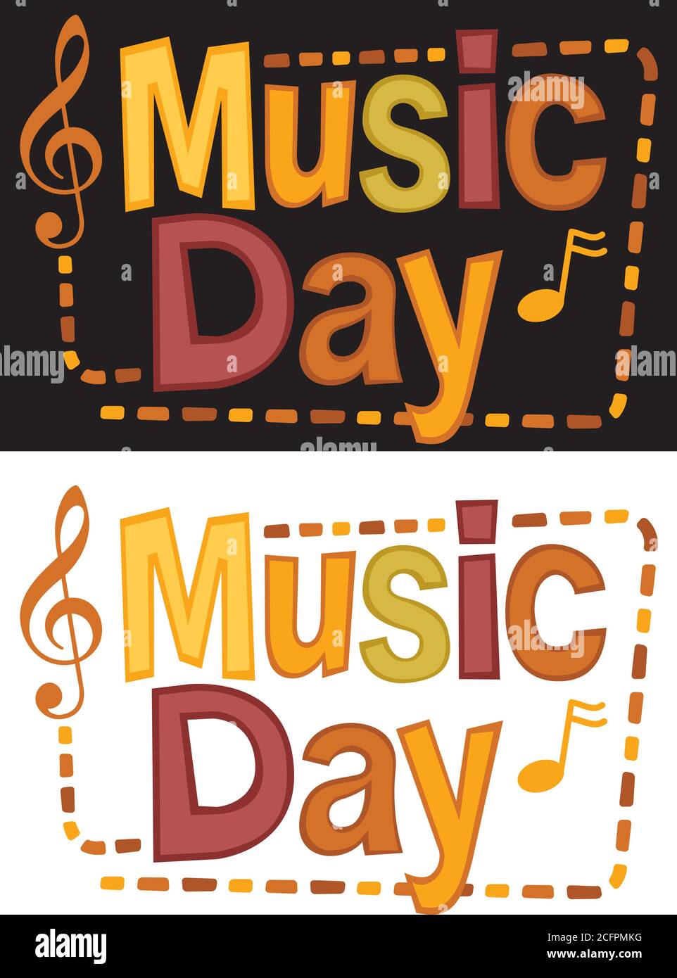 Retro style lettering phrase “Music Day”. Typography for a poster ...