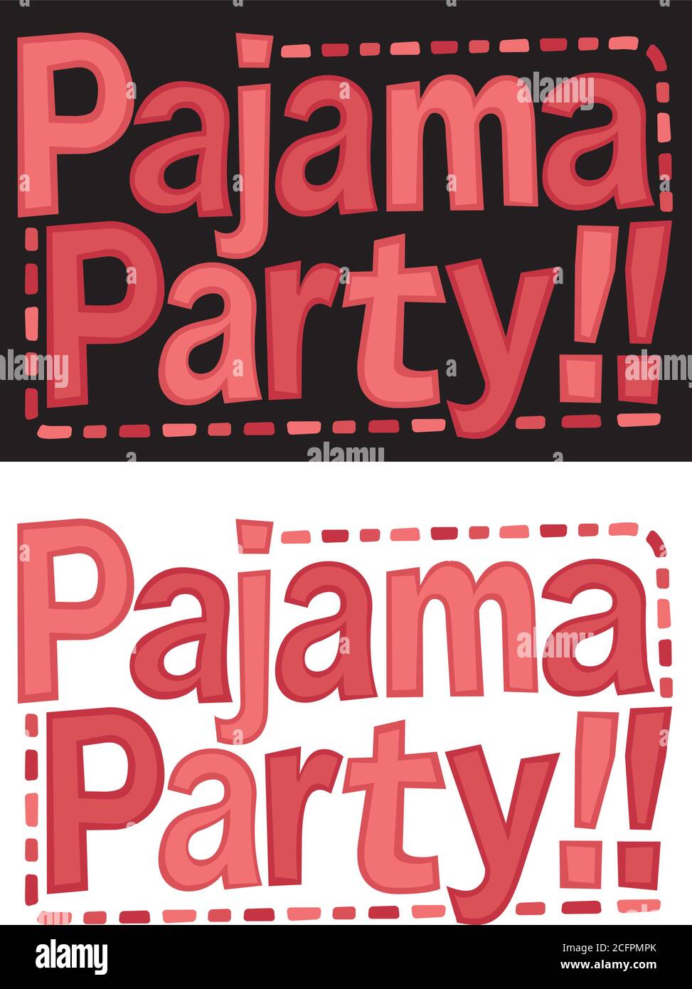 Retro style lettering phrase “Pajama party”. Typography for a poster ...