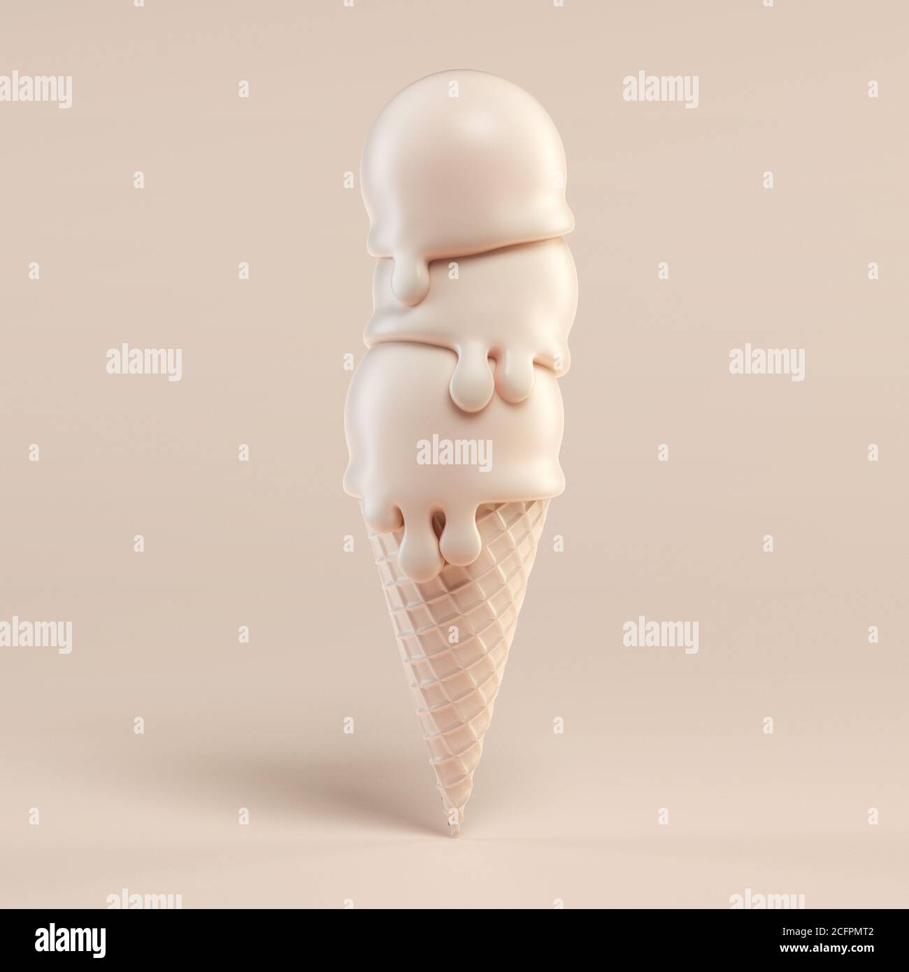 Ice cream one color background 3d rendering Stock Photo - Alamy