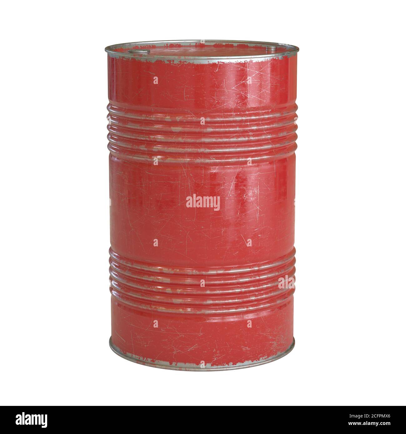 Old red barrel isolated on the white background 3d rendering Stock ...
