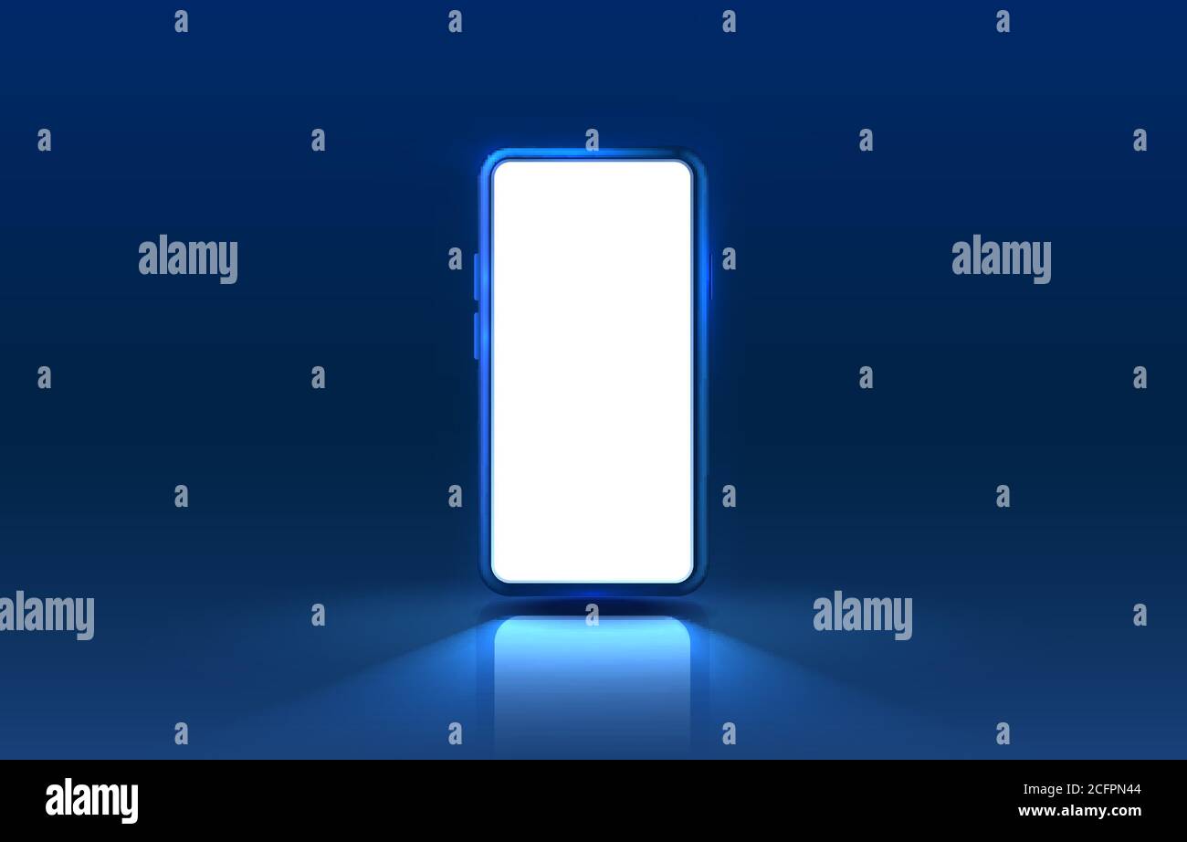 Smartphone mobile screen, technology mobile display light. Vector ...