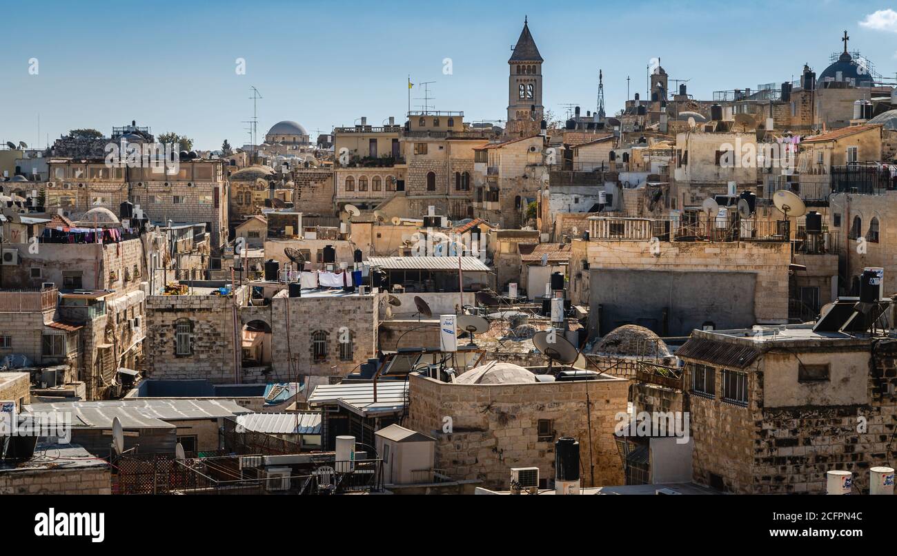 Roof tops Jerusalem old city Israel Stock Photo - Alamy