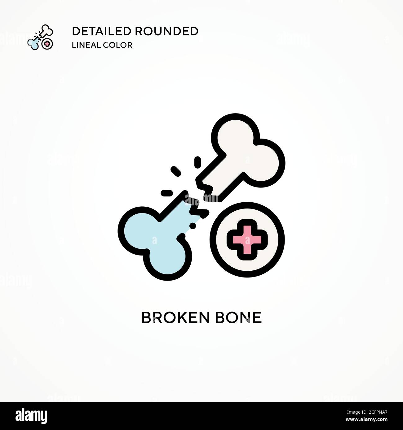 Broken bone vector icon. Modern vector illustration concepts. Easy to ...