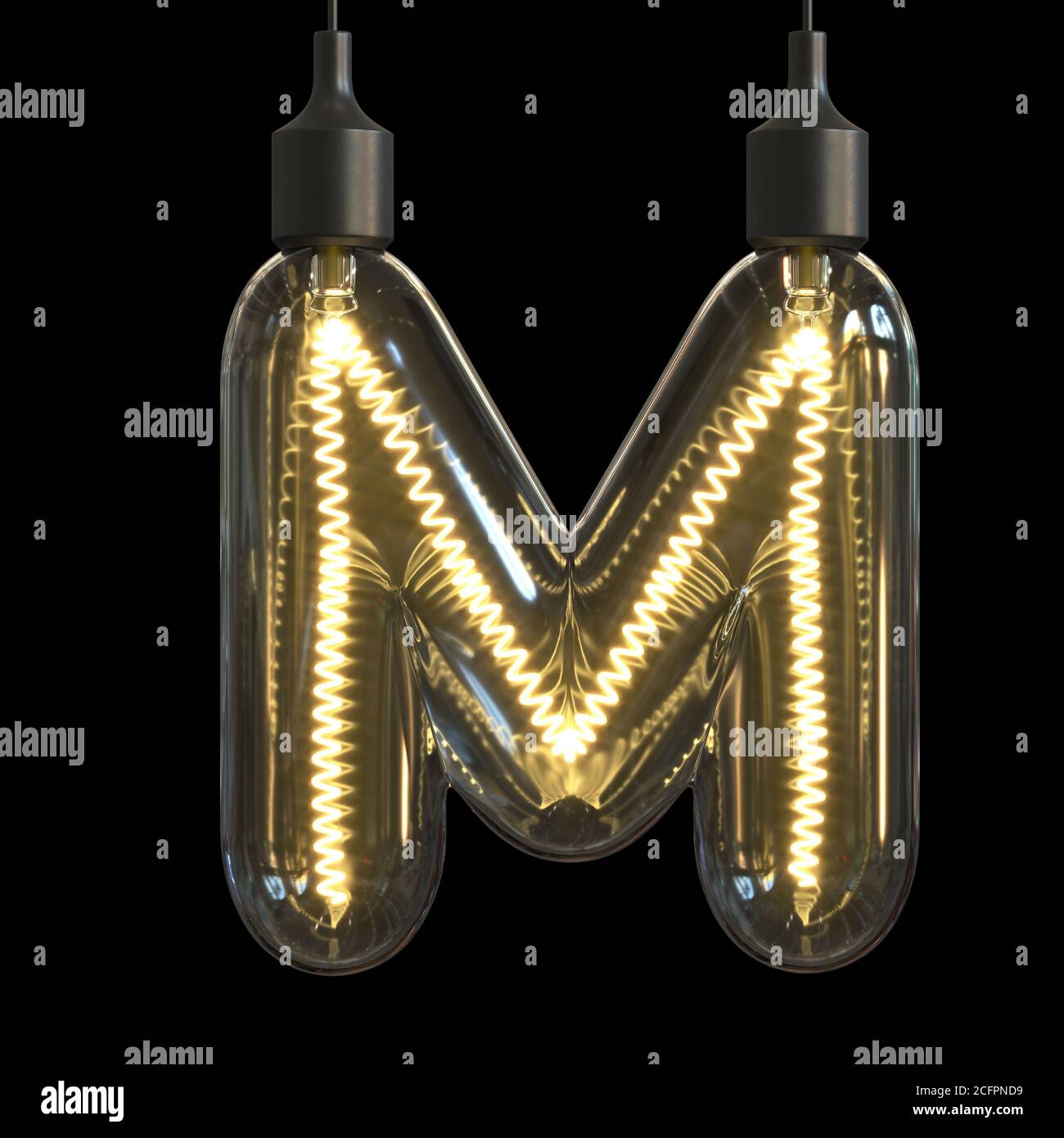 Light bulb 3d font 3d rendering letter M Stock Photo - Alamy