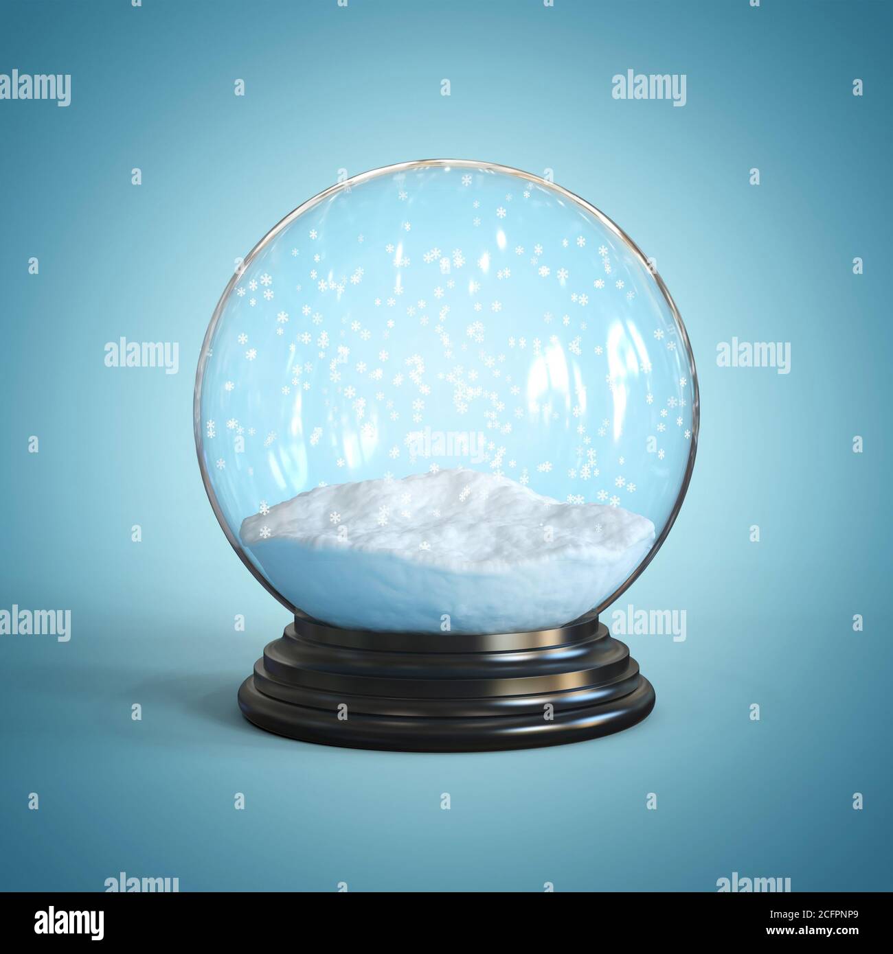 Empty snow globe 3d rendering Stock Photo - Alamy