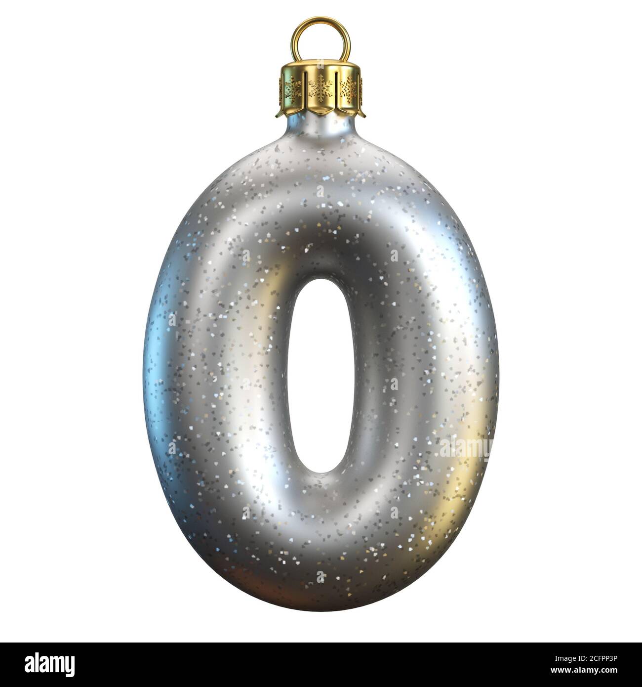 Christmas tree decoration font, 3d rendering, letter O Stock Photo - Alamy