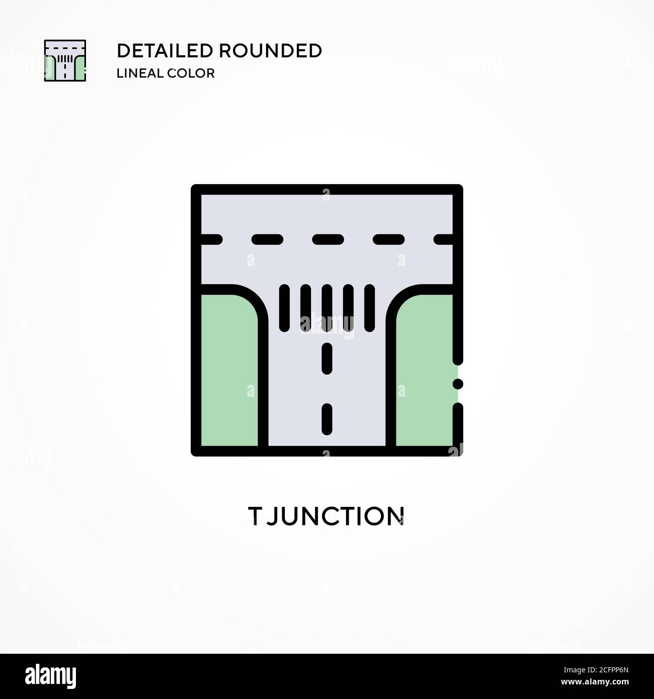 T junction vector icon. Modern vector illustration concepts. Easy to ...