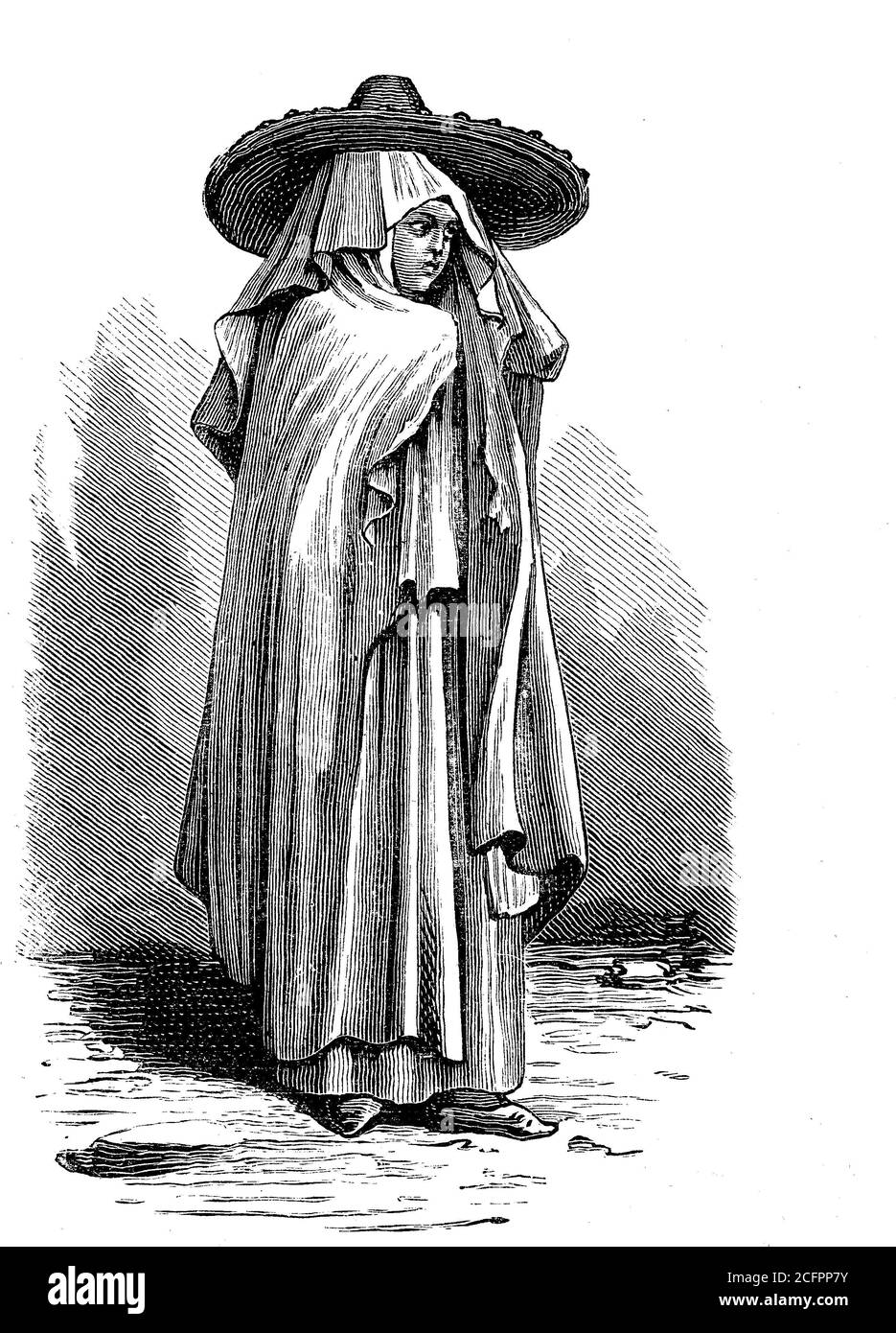 Moorish woman in Tangier, Morocco, ca 1880 / Maurische Frau aus Tanger ...
