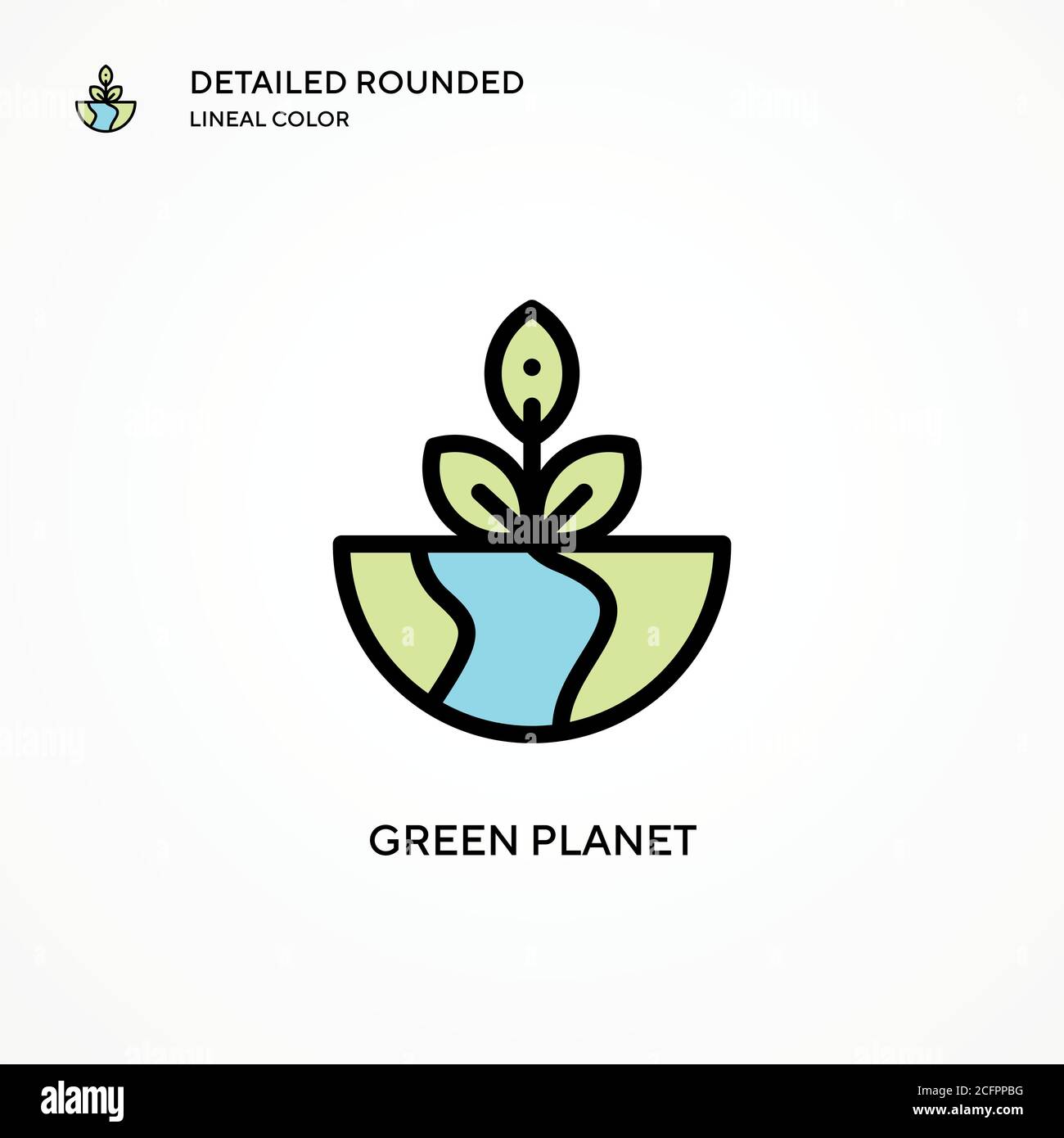 Green planet vector icon. Modern vector illustration concepts. Easy to ...