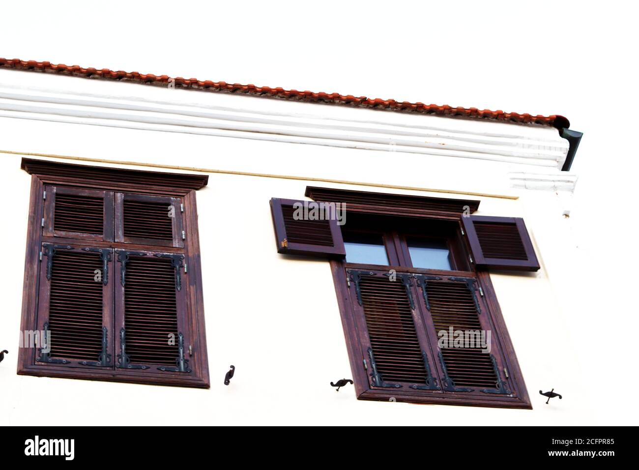 Old wooden windows background Cut Out Stock Images & Pictures - Alamy